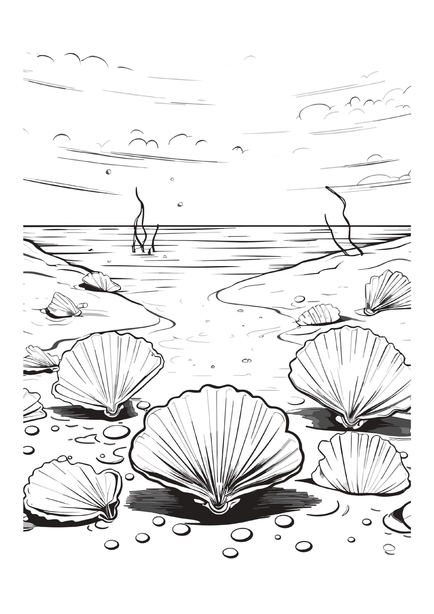 Seashell Treasures Coloring Pages I Beachside Bliss