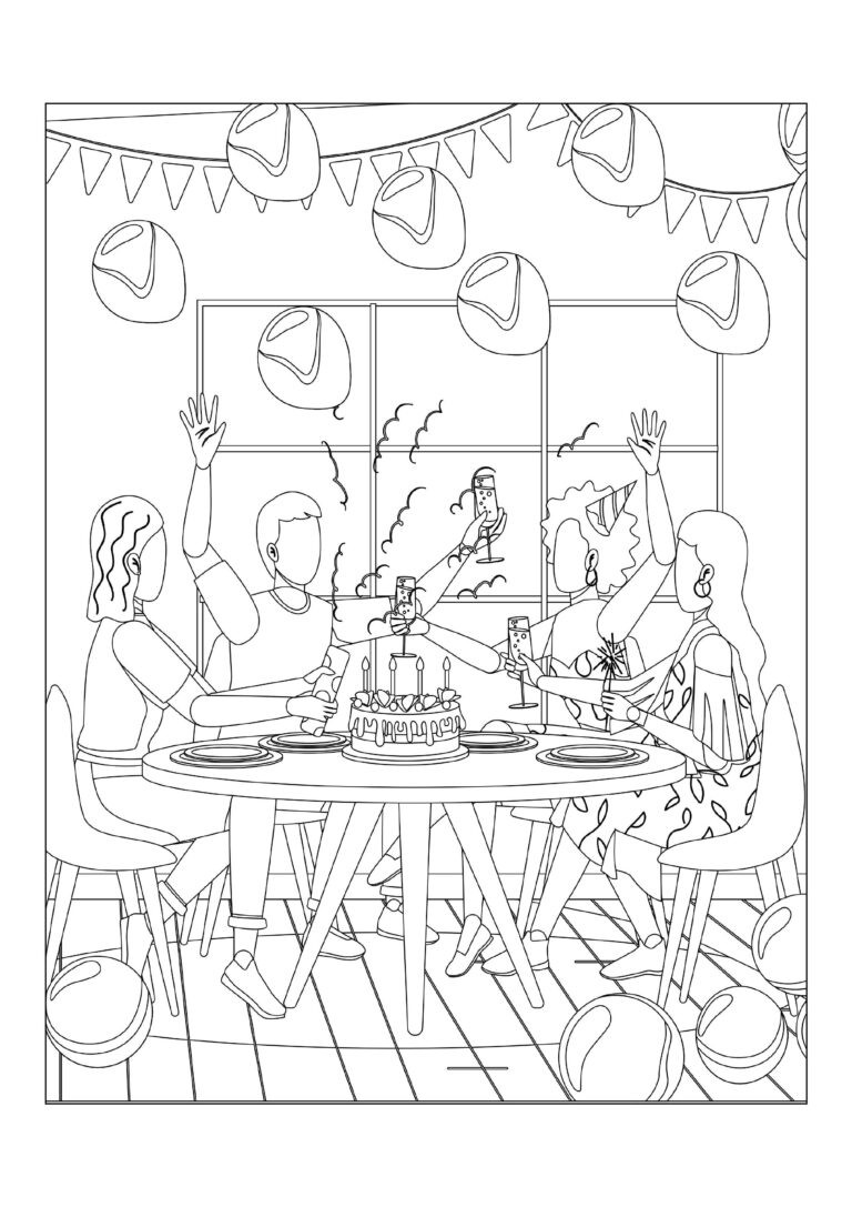 47 Birthday Bash Coloring Pages for Kids I Party Palette