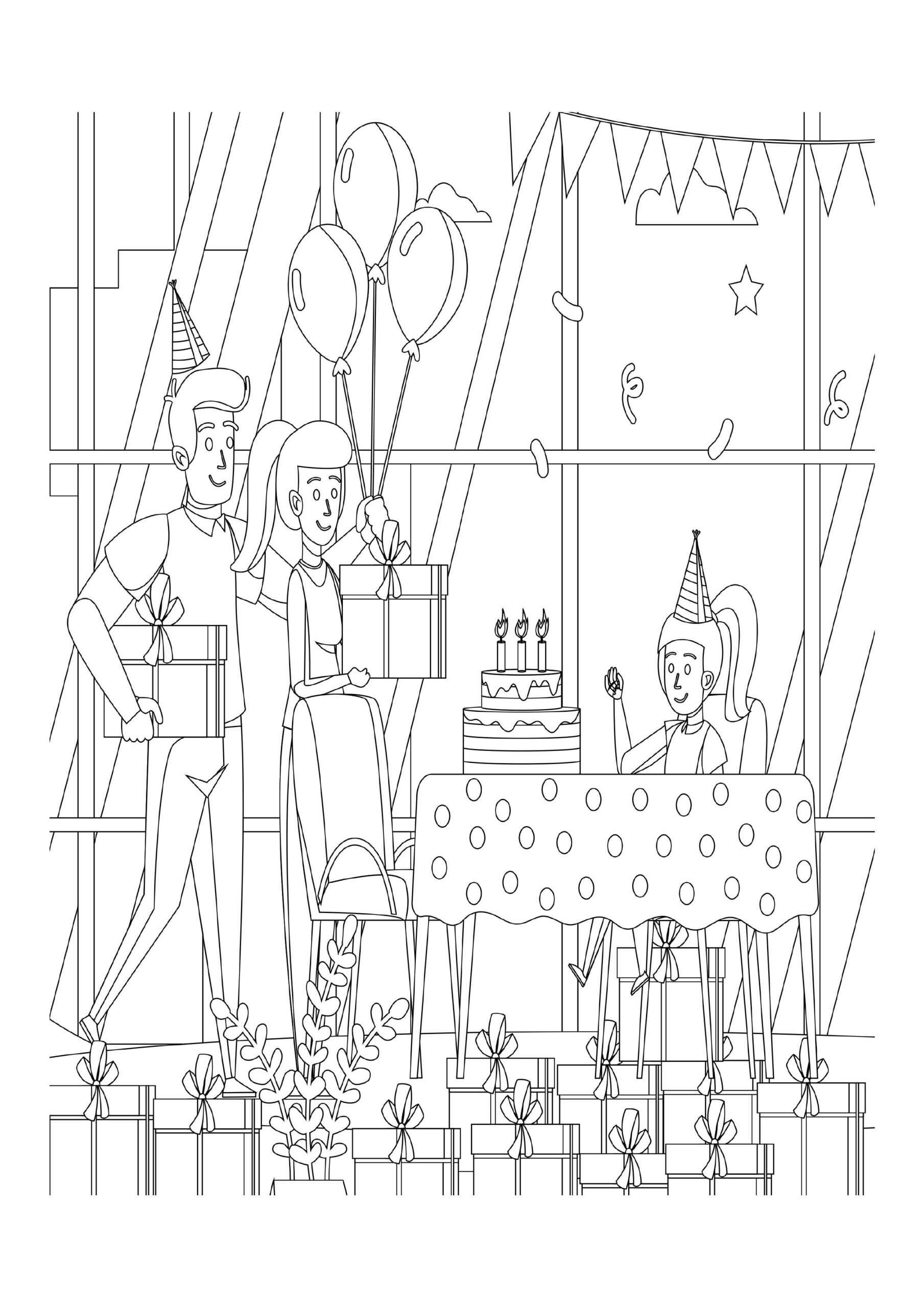47 Birthday Bash Coloring Pages for Kids I Party Palette