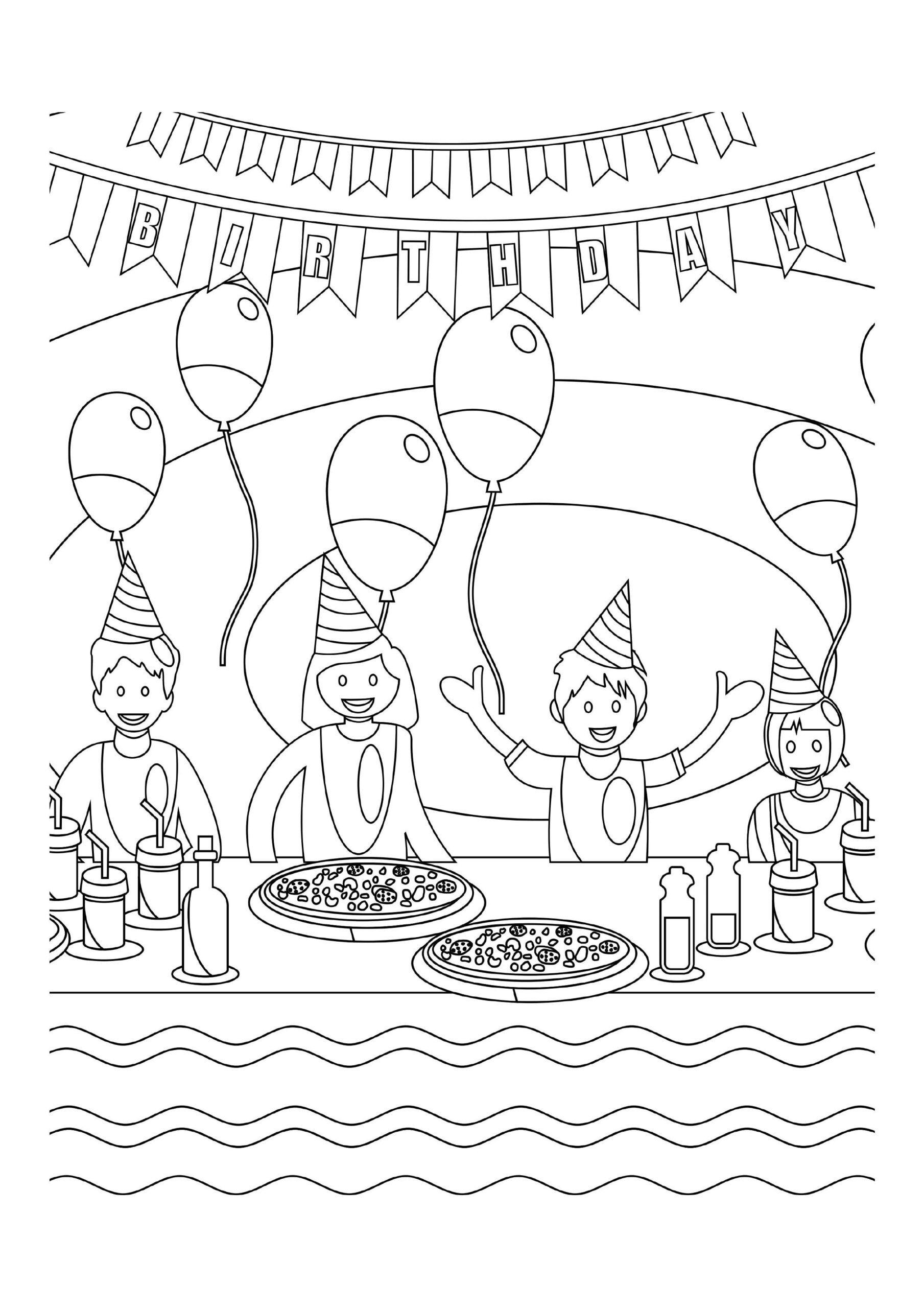 47 Birthday Bash Coloring Pages for Kids I Party Palette