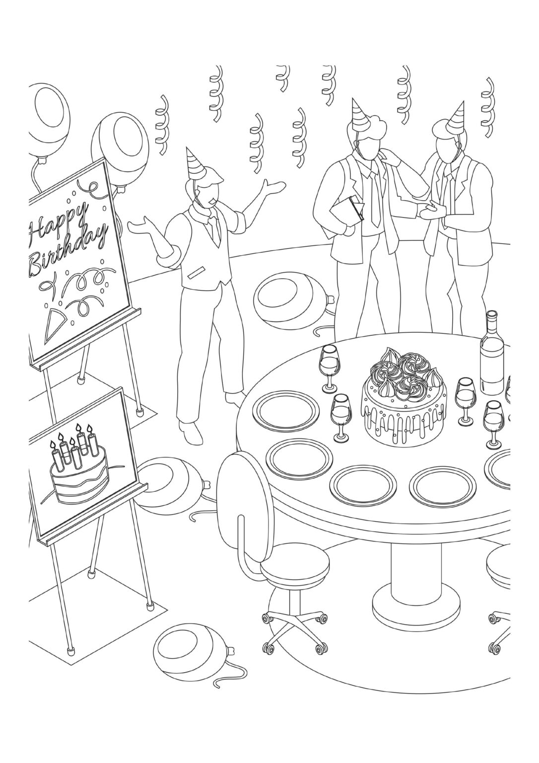 47 Birthday Bash Coloring Pages for Kids I Party Palette