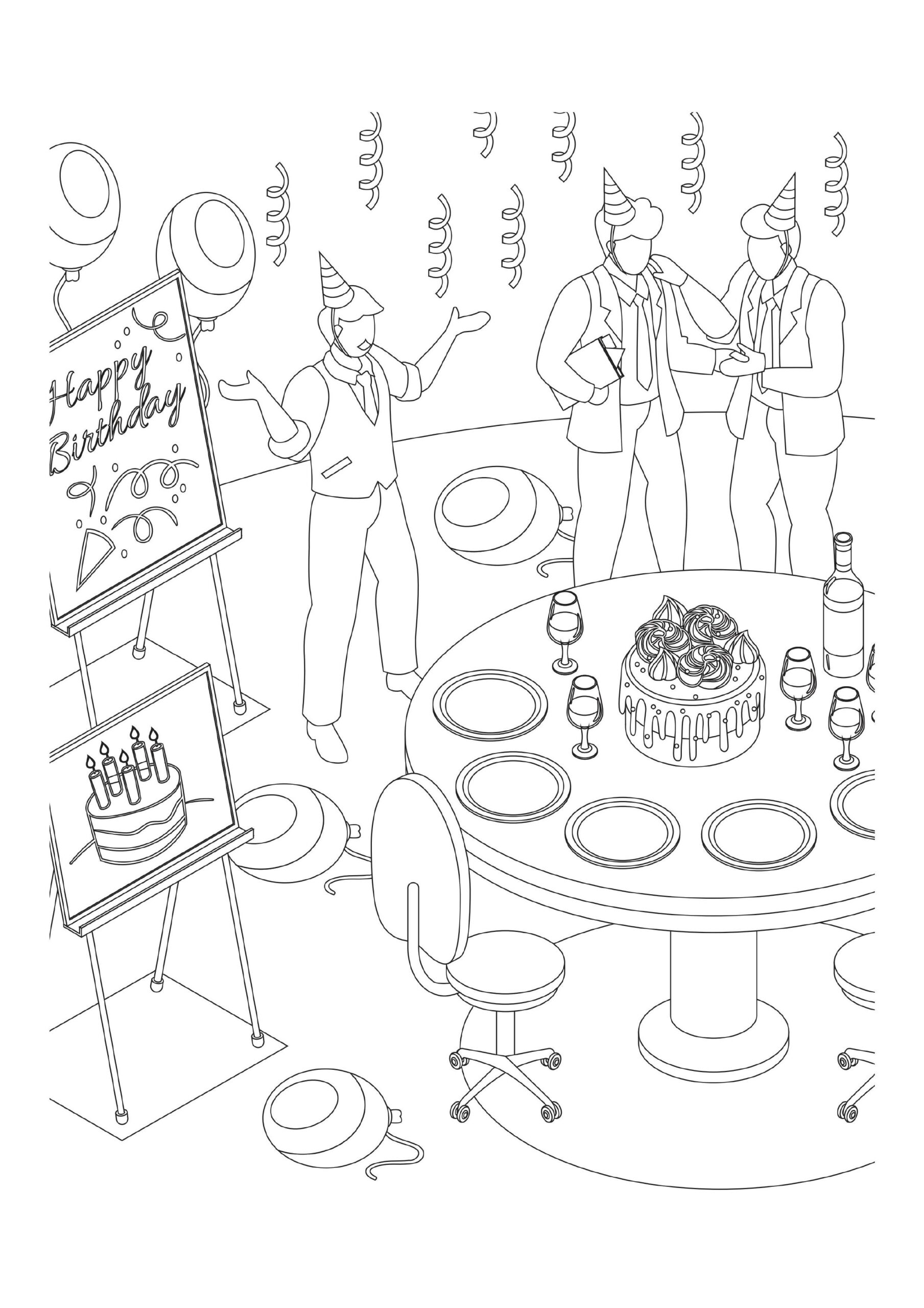 47 Birthday Bash Coloring Pages for Kids I Party Palette