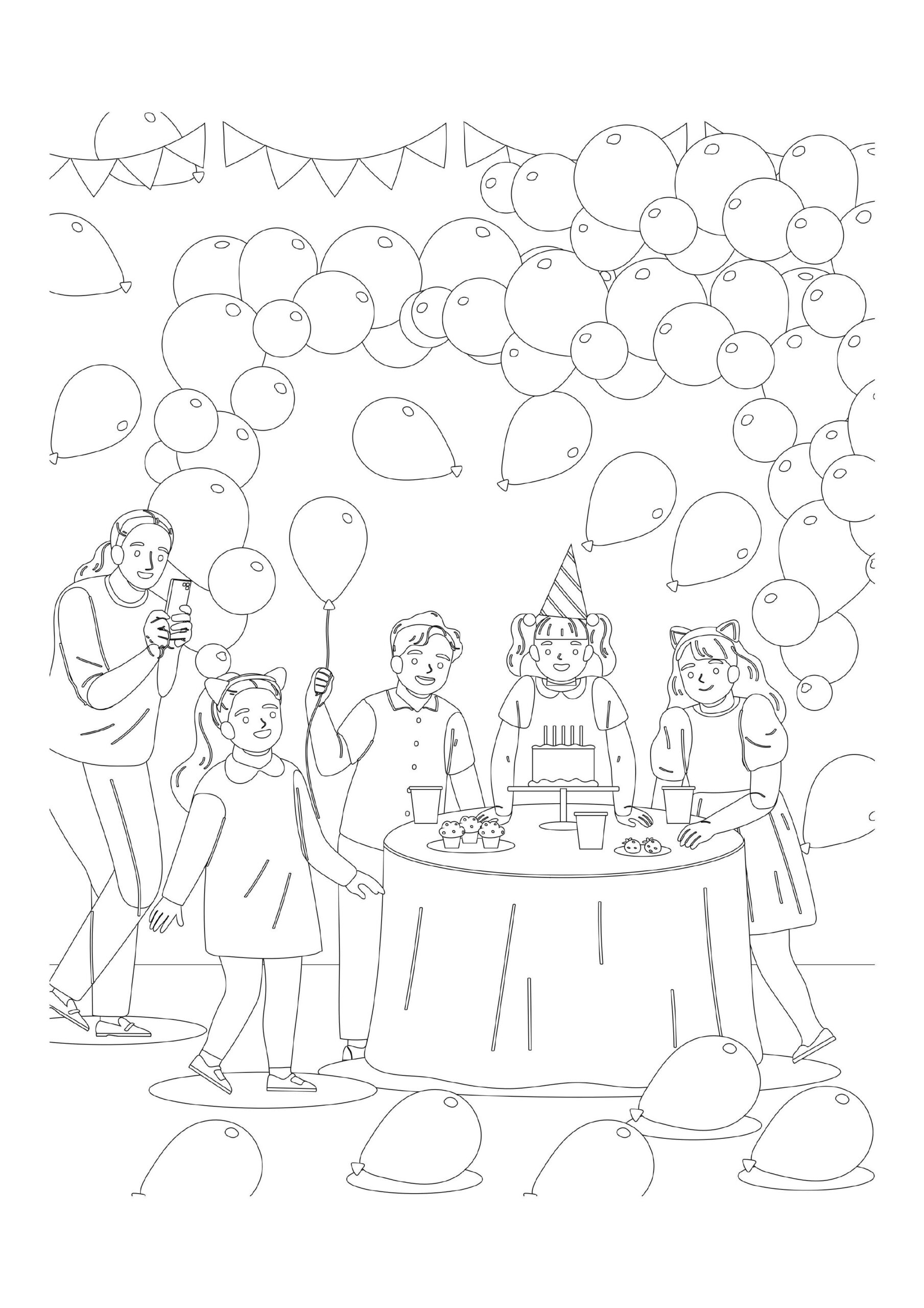 47 Birthday Bash Coloring Pages for Kids I Party Palette