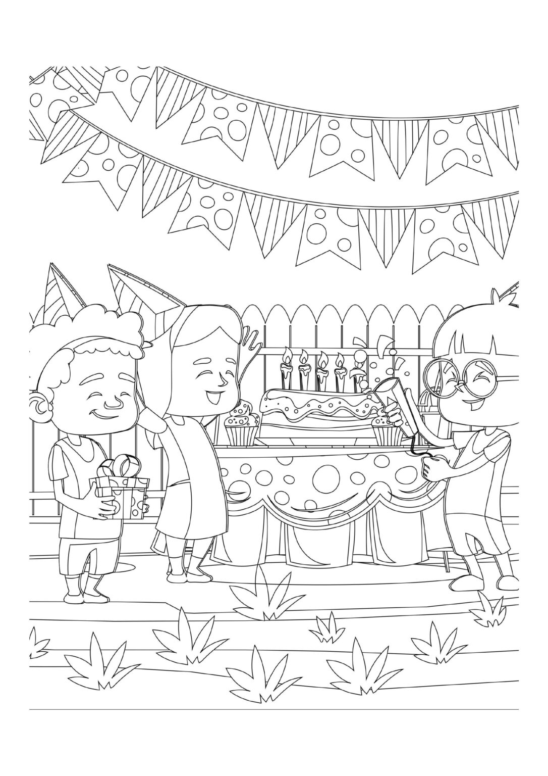 47 Birthday Bash Coloring Pages for Kids I Party Palette