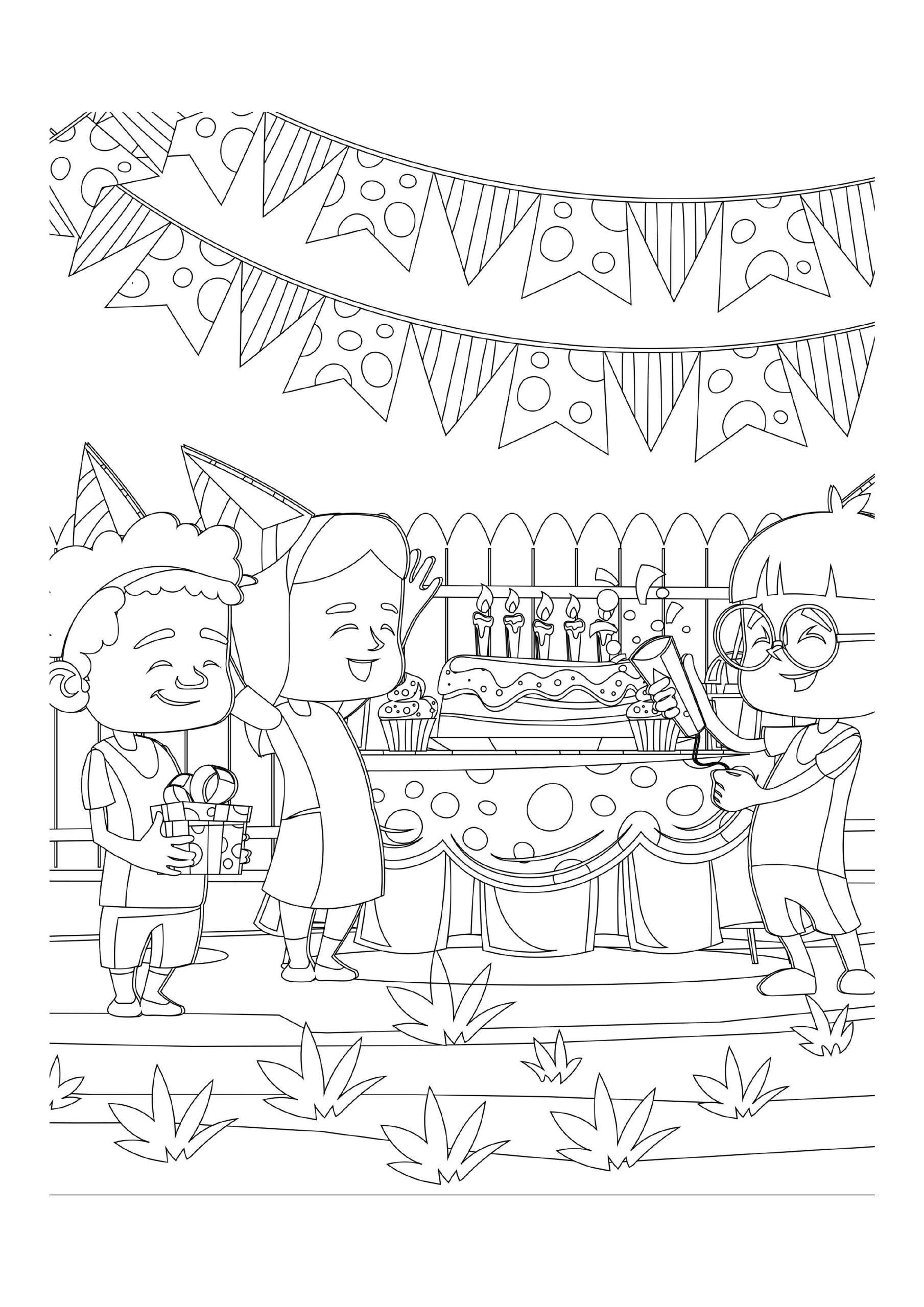 47 Birthday Bash Coloring Pages for Kids I Party Palette