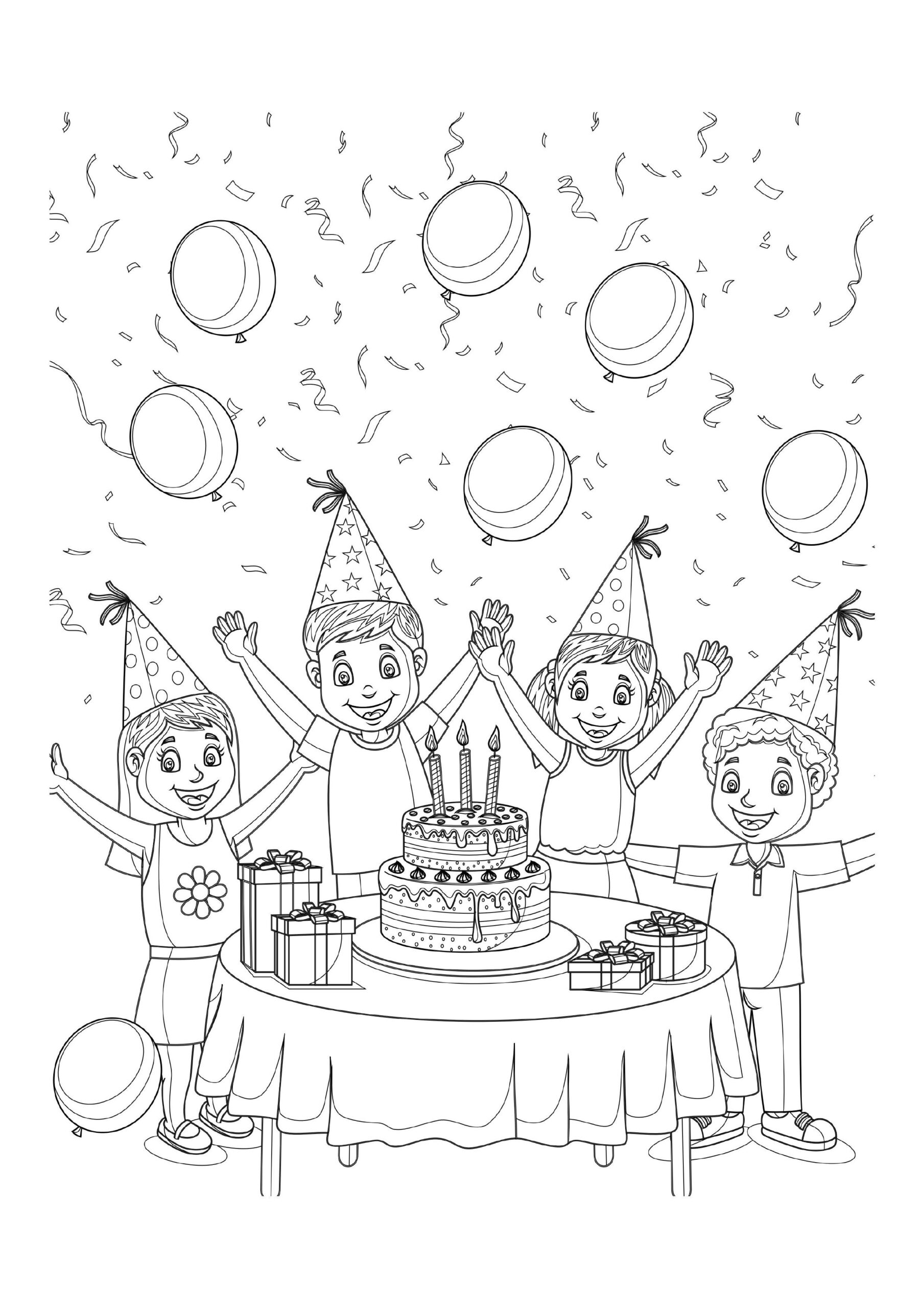 47 Birthday Bash Coloring Pages for Kids I Party Palette
