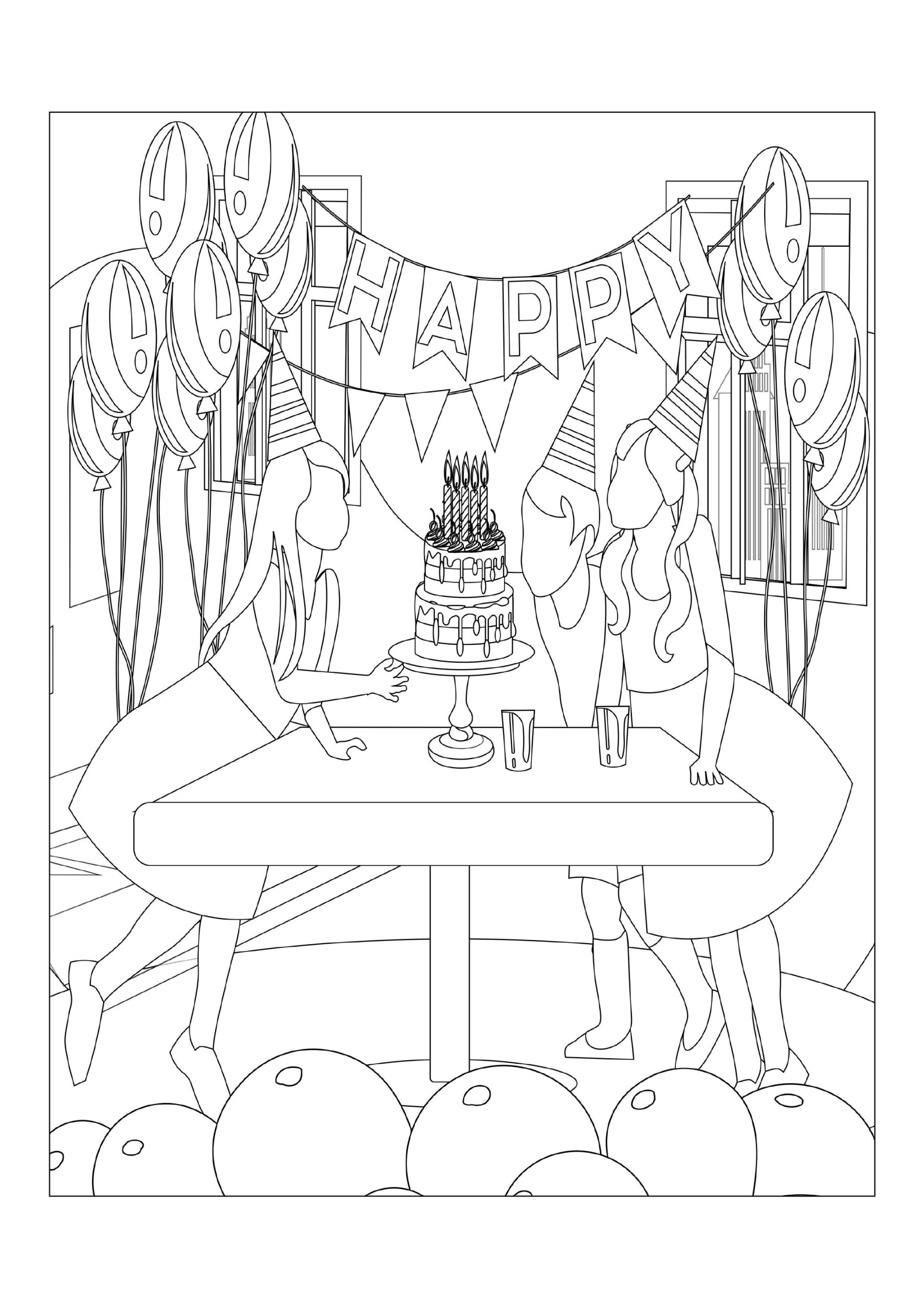 47 Birthday Bash Coloring Pages for Kids I Party Palette