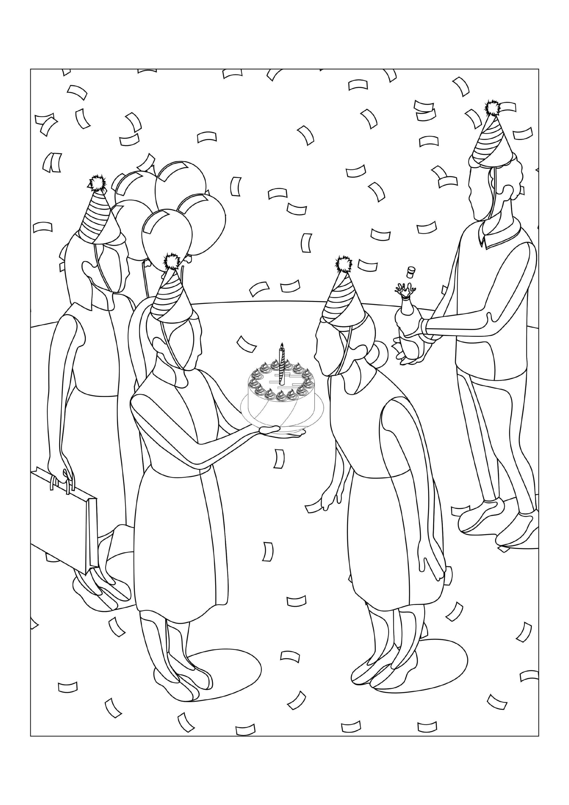 47 Birthday Bash Coloring Pages for Kids I Party Palette