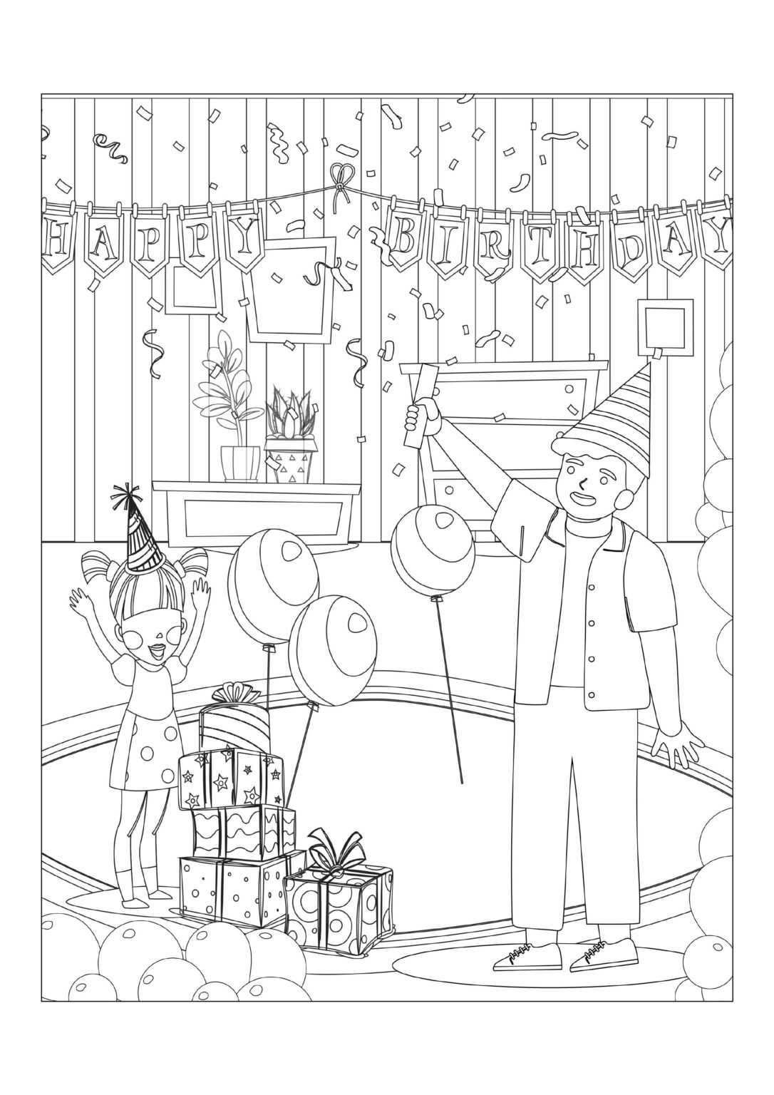 47 Birthday Bash Coloring Pages for Kids I Party Palette