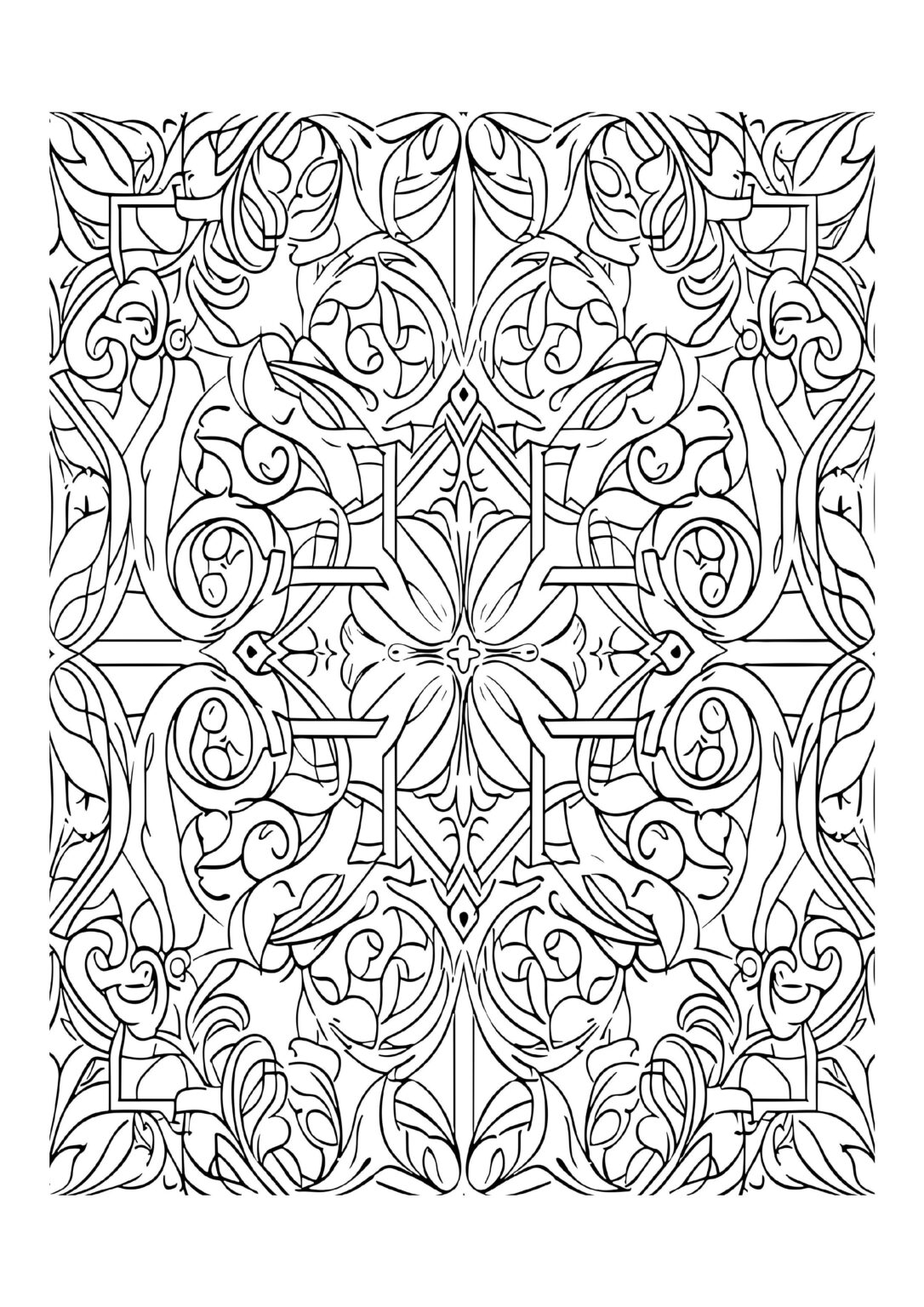 Arabesque Coloring Pages for Relaxation I Intricate Beauty