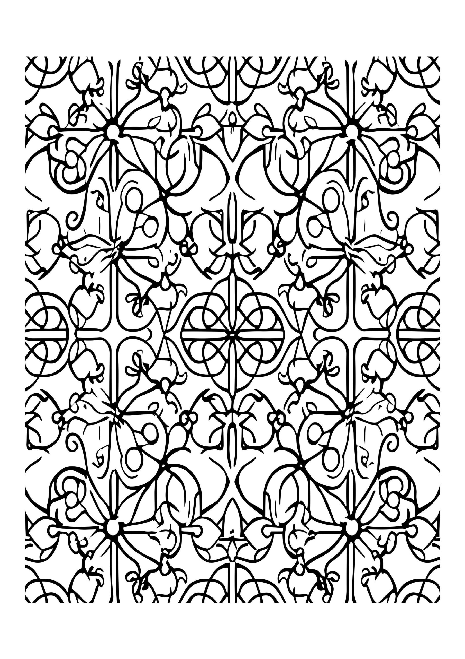 Arabesque Coloring Pages for Relaxation I Intricate Beauty