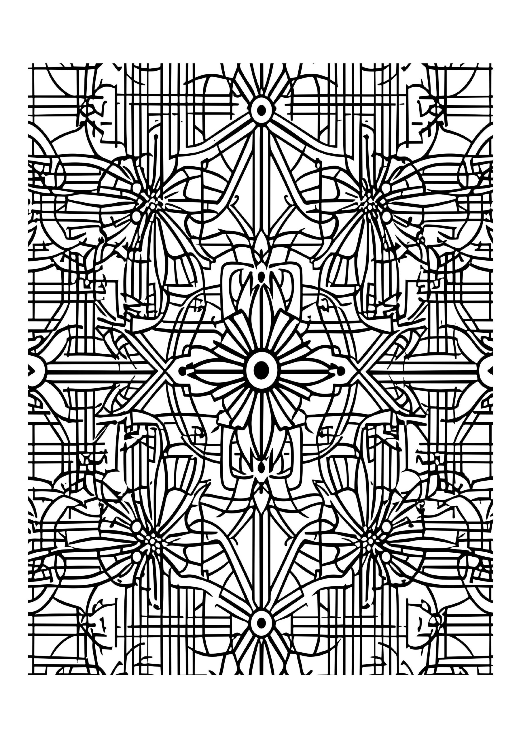 Arabesque Coloring Pages for Relaxation I Intricate Beauty