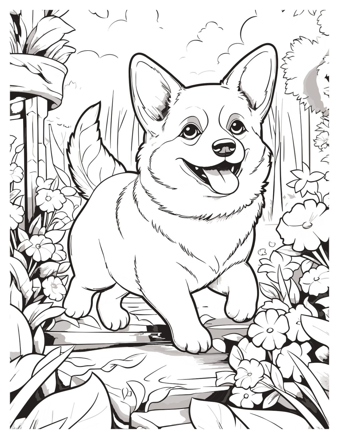 Corgi Cutie Coloring Pages Collection I Pawsitively Charming