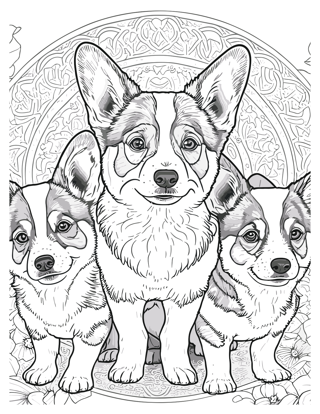 Corgi Cutie Coloring Pages Collection I Pawsitively Charming
