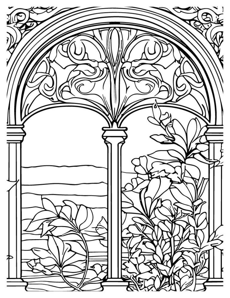 Art Nouveau Delight Coloring Pages I Elegant Era