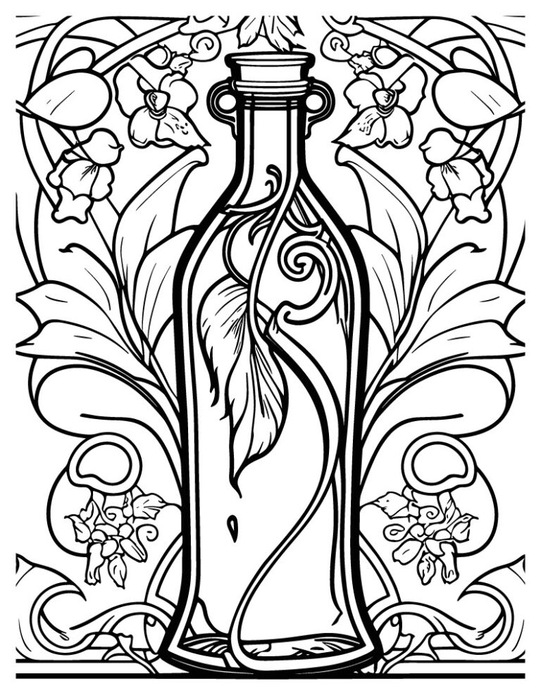 Art Nouveau Delight Coloring Pages I Elegant Era