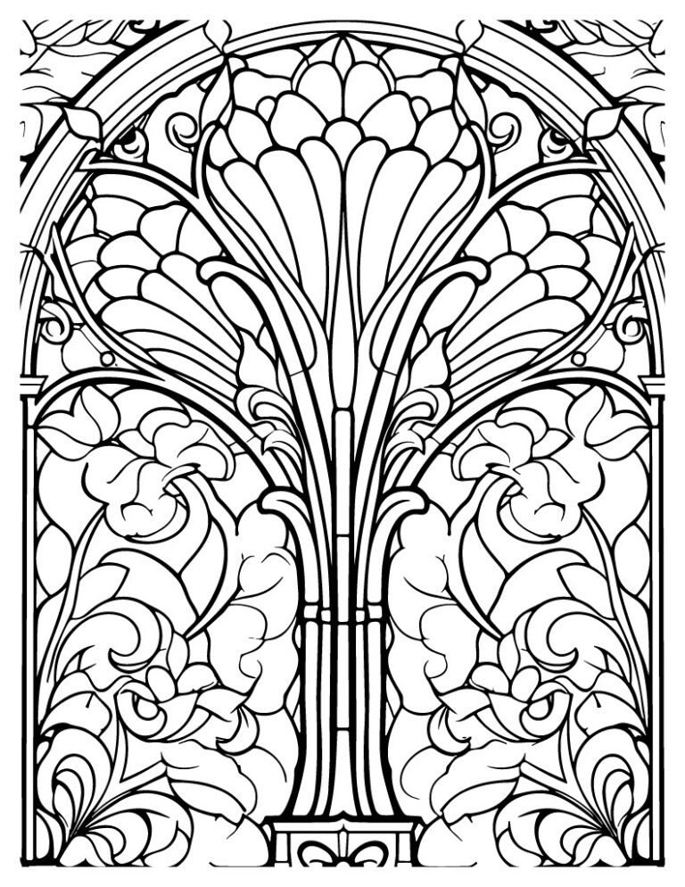 Art Nouveau Delight Coloring Pages I Elegant Era