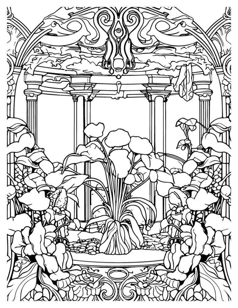 Art Nouveau Delight Coloring Pages I Elegant Era