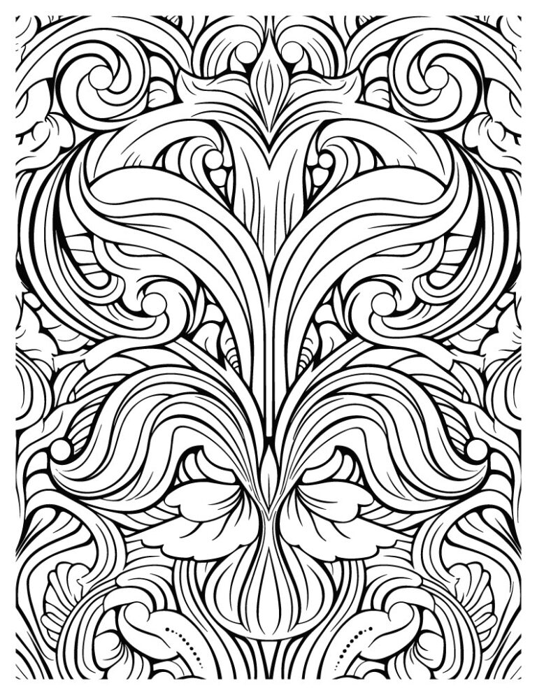 Art Nouveau Delight Coloring Pages I Elegant Era