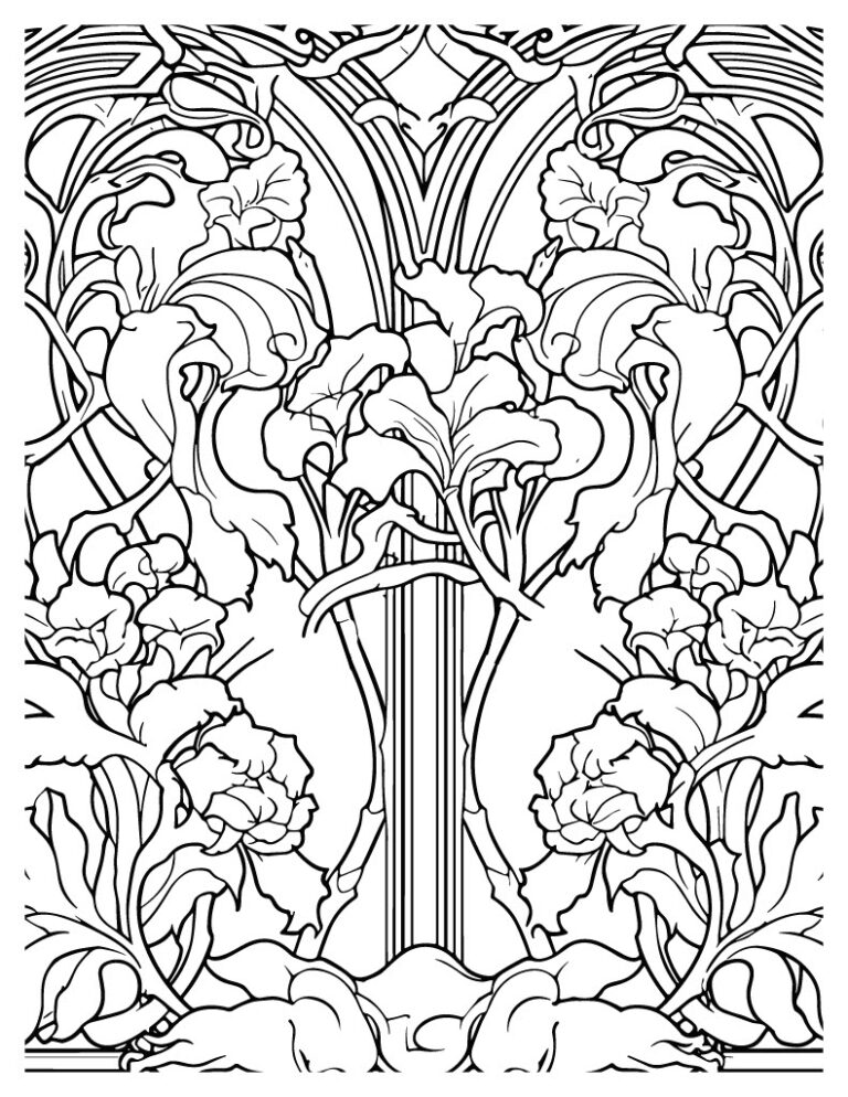 Art Nouveau Delight Coloring Pages I Elegant Era