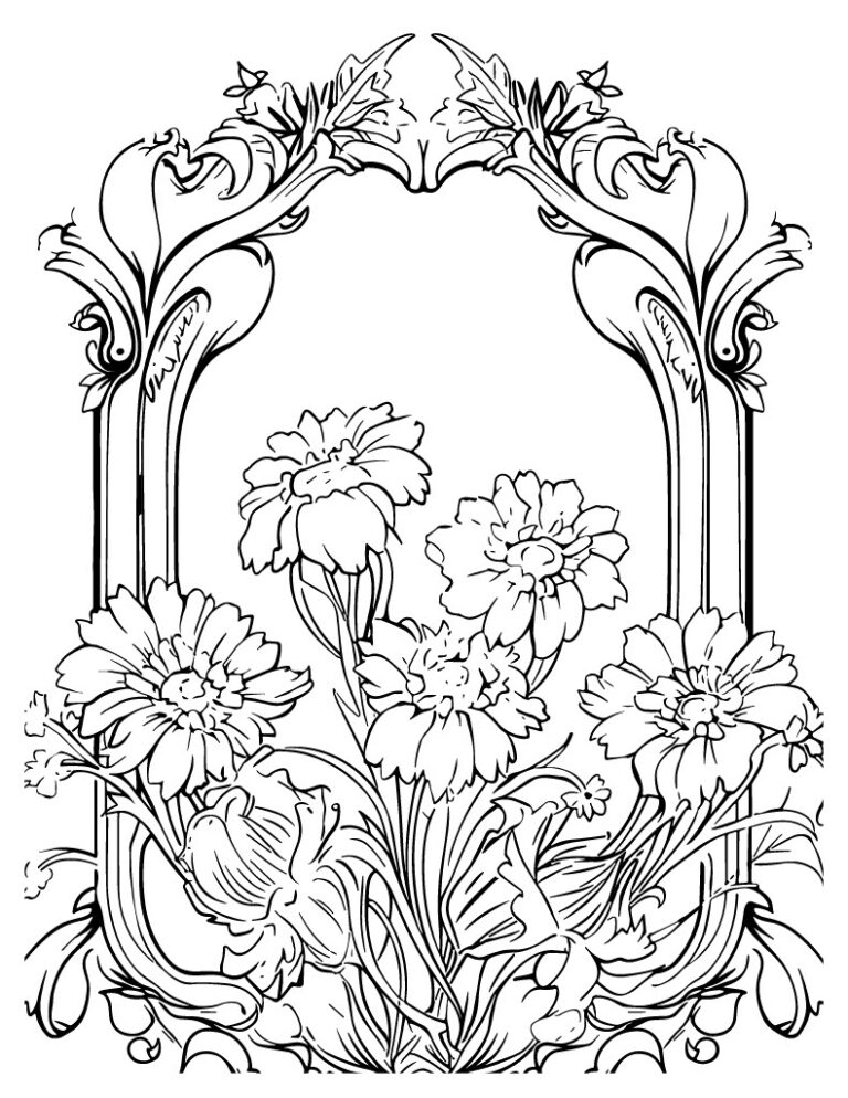 Art Nouveau Delight Coloring Pages I Elegant Era