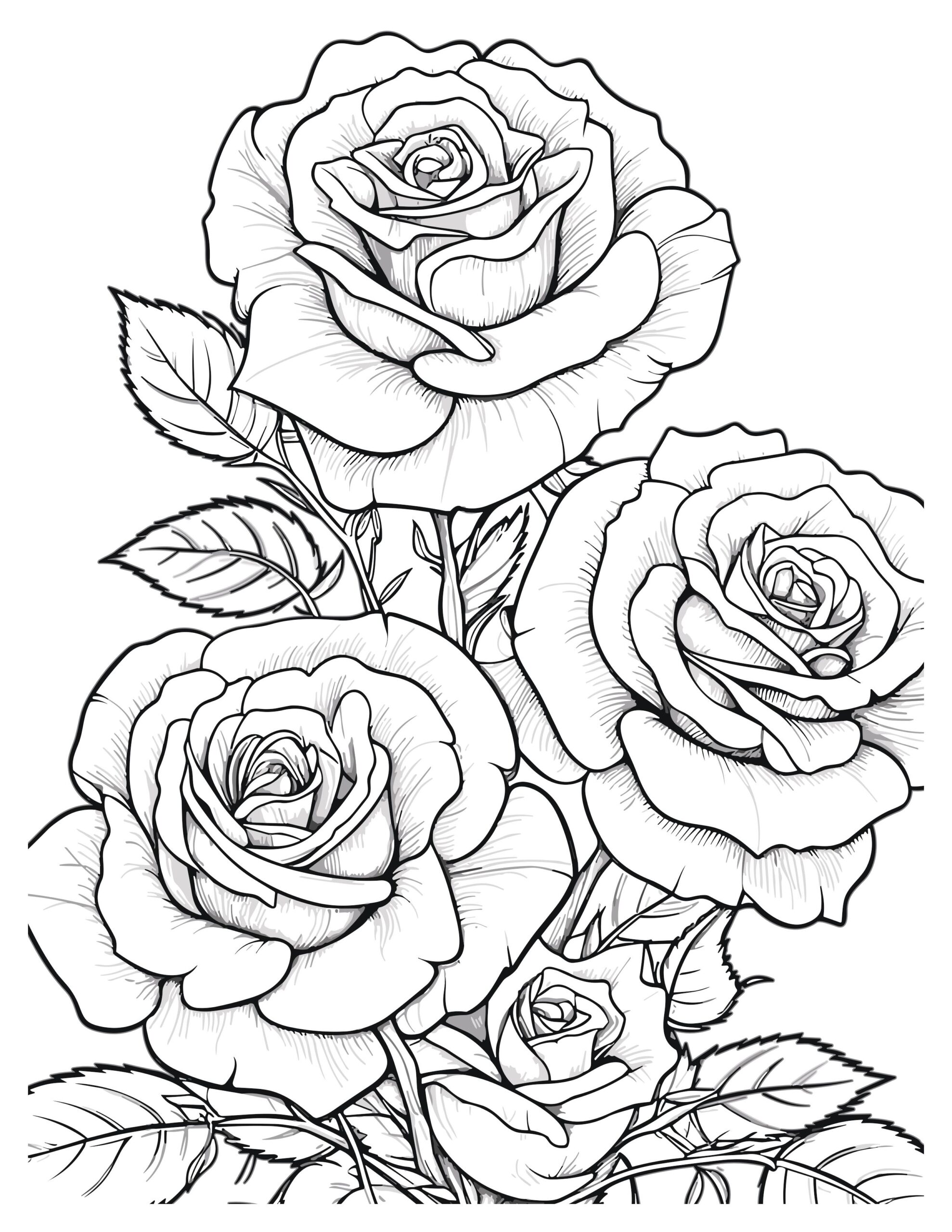 Blooming Rose Coloring Pages Collection I Garden Beauty