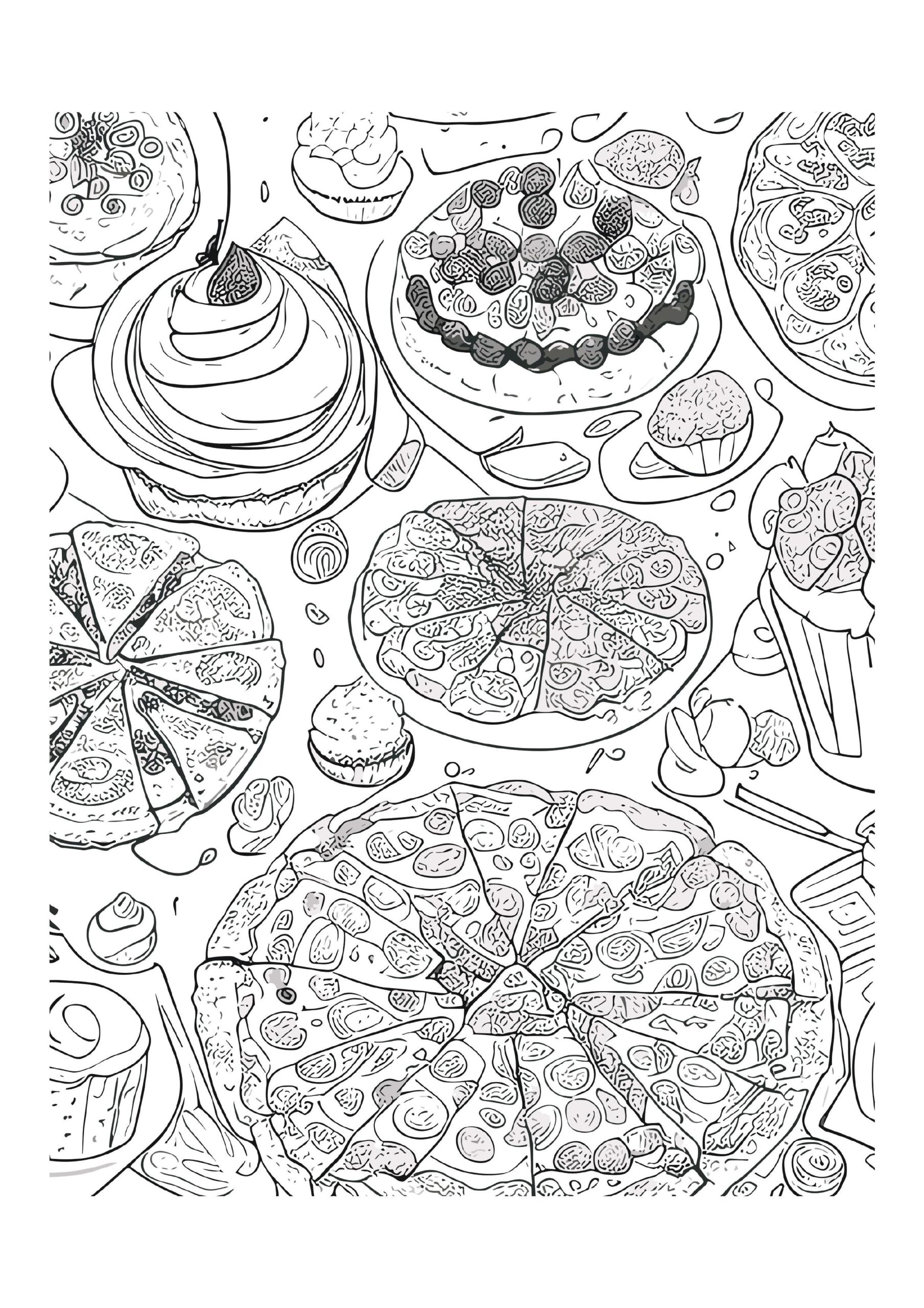 Fancy Food Delight Coloring Pages Collection I Gourmet Gallery
