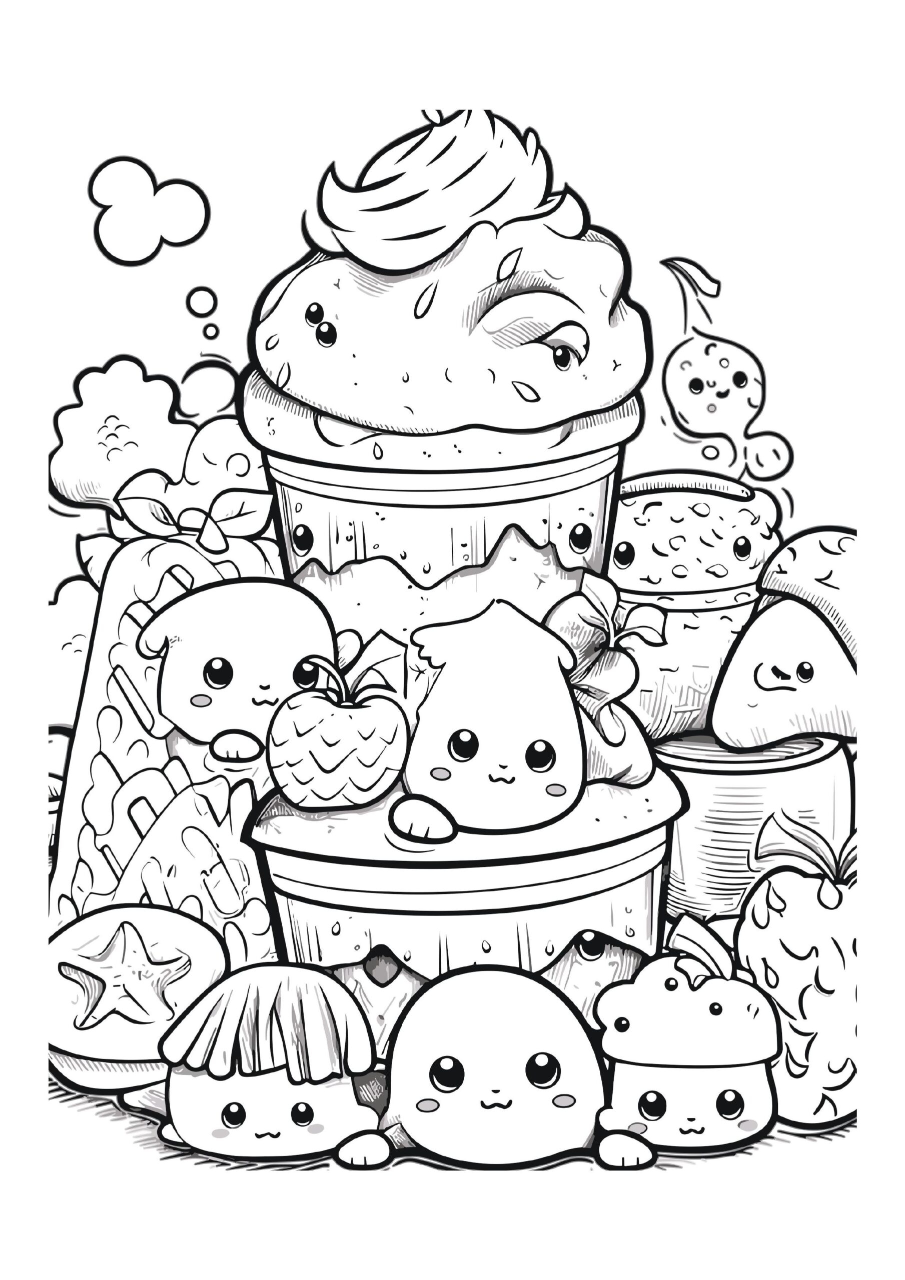Fancy Food Delight Coloring Pages Collection I Gourmet Gallery