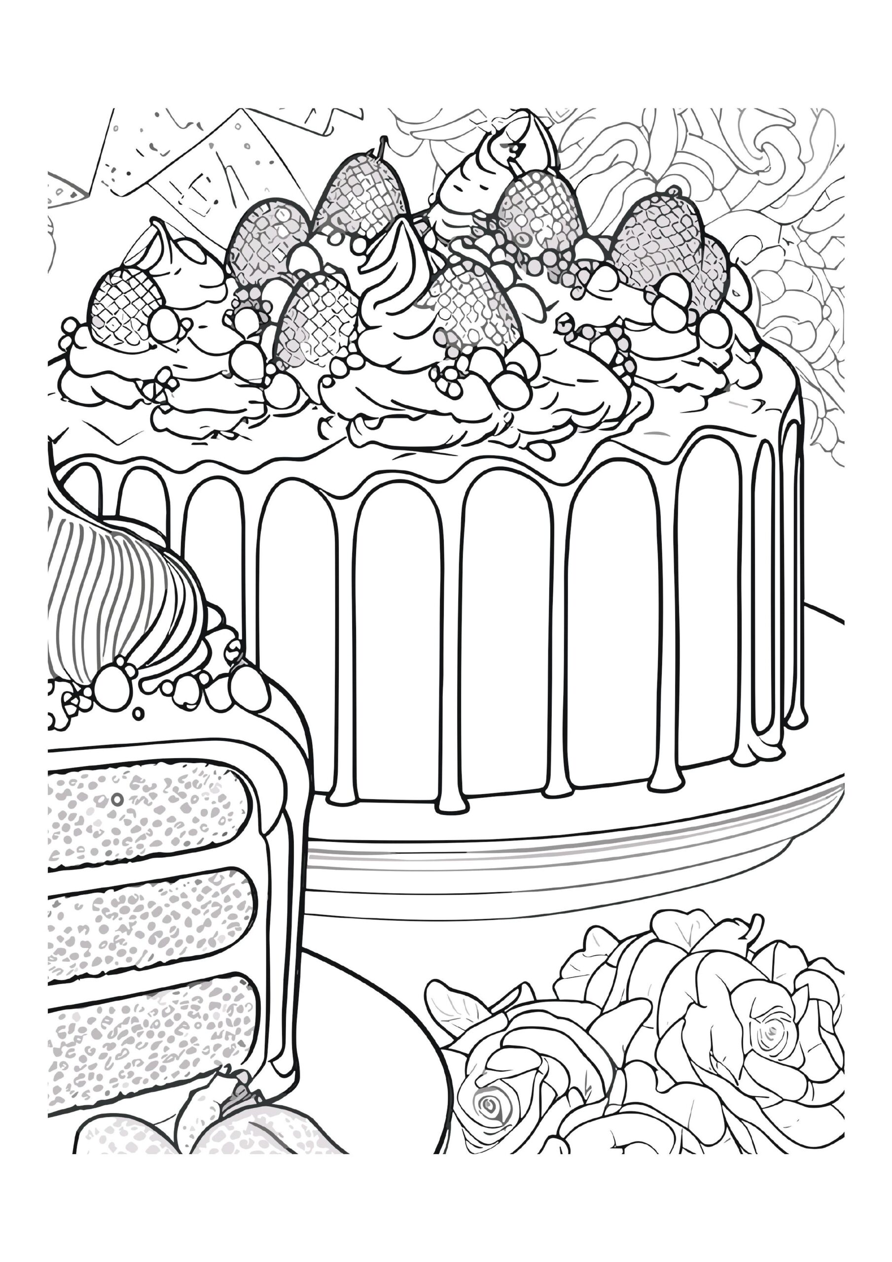 Fancy Food Delight Coloring Pages Collection I Gourmet Gallery