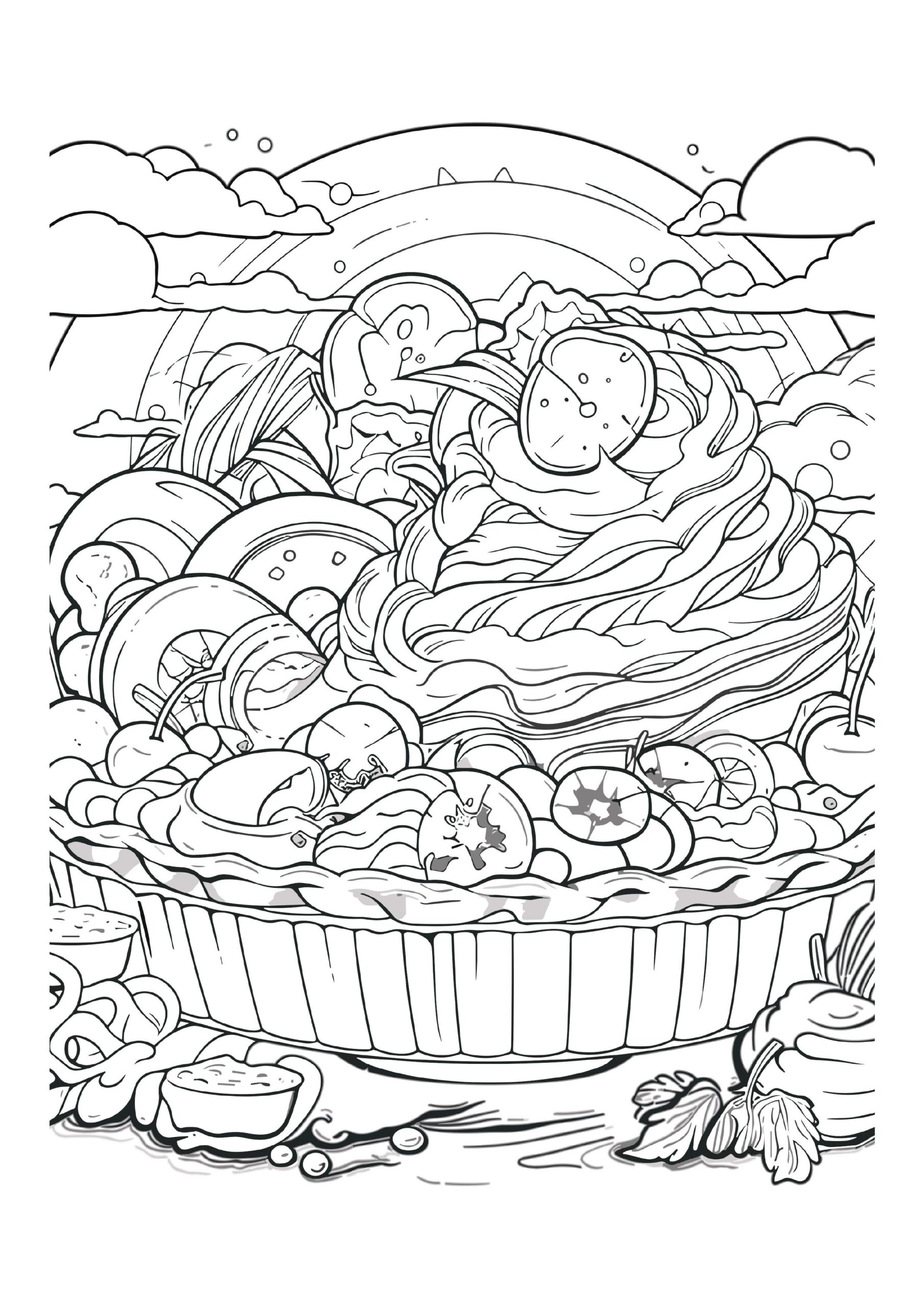 Fancy Food Delight Coloring Pages Collection I Gourmet Gallery