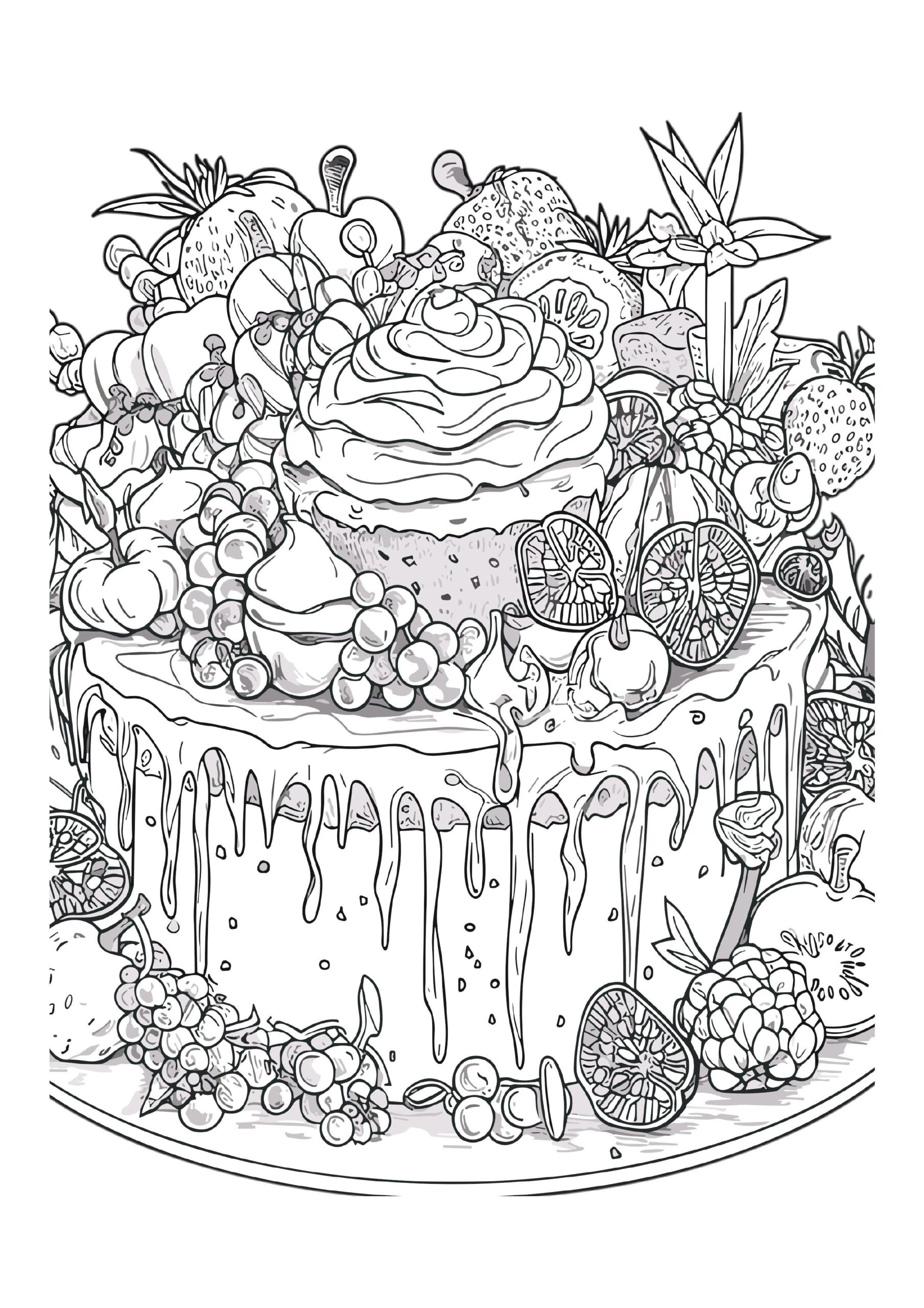 Fancy Food Delight Coloring Pages Collection I Gourmet Gallery