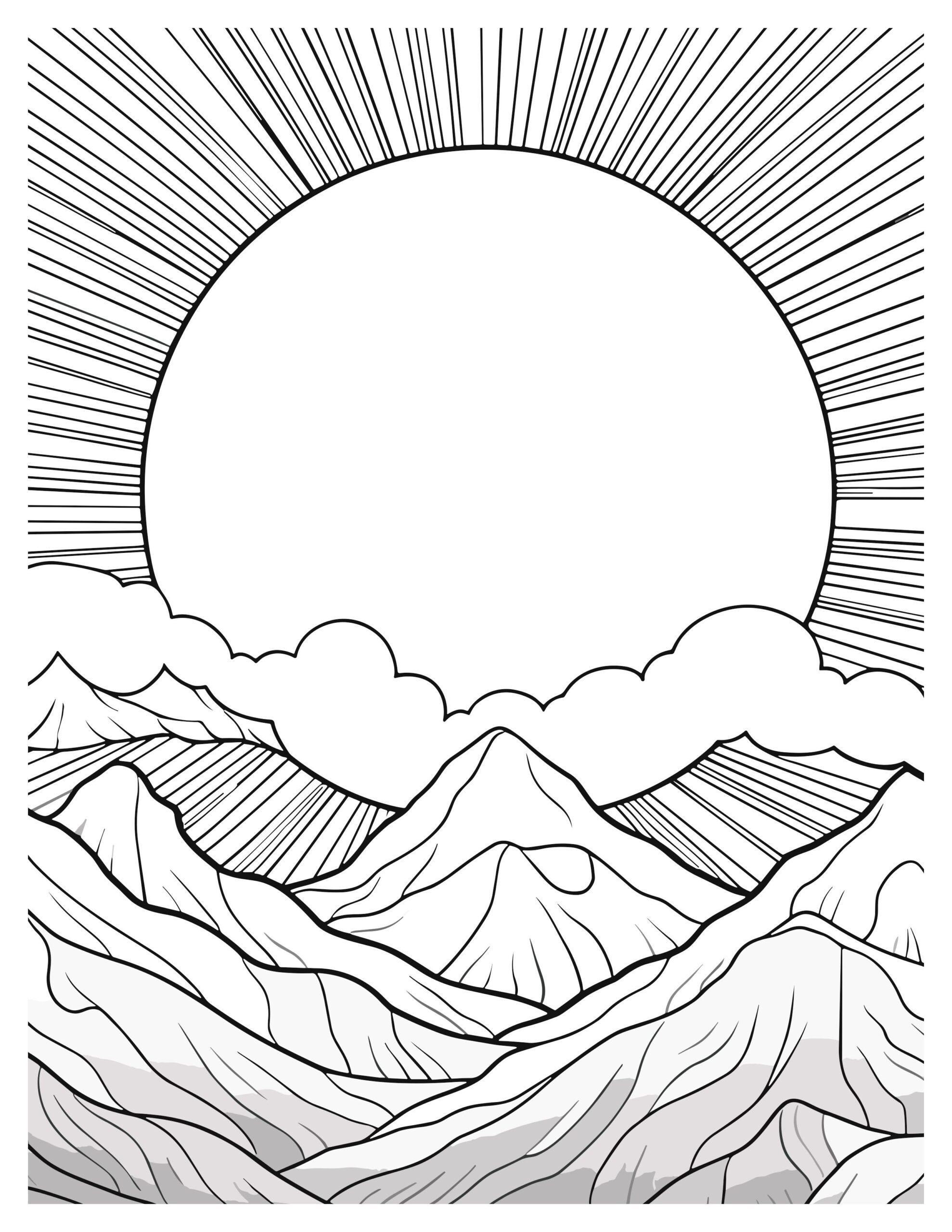 Dazzling Sunset Coloring Pages - Free Printable Art for Kids