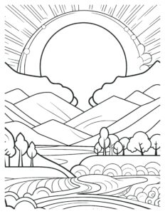 Dazzling Sunset Coloring Pages - Free Printable Art for Kids