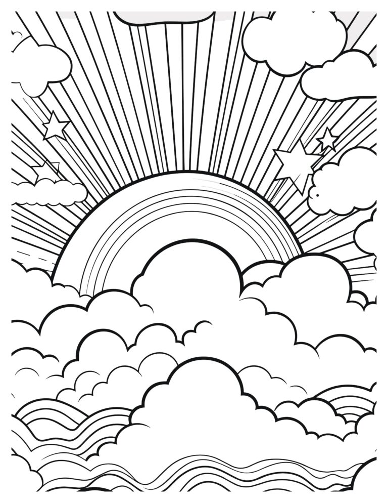 Dazzling Sunset Coloring Pages - Free Printable Art for Kids
