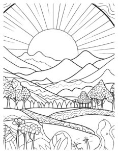 Dazzling Sunset Coloring Pages - Free Printable Art for Kids