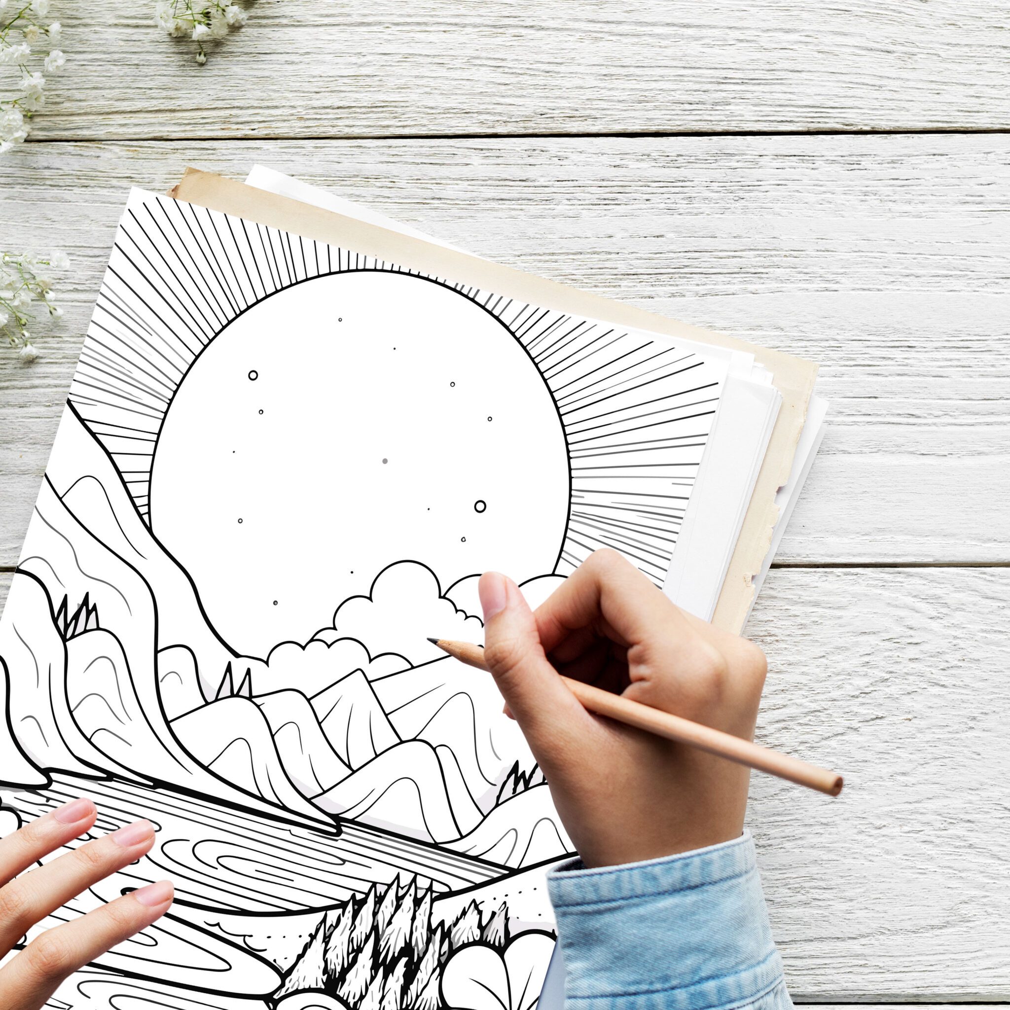 Dazzling Sunset Coloring Pages - Free Printable Art for Kids