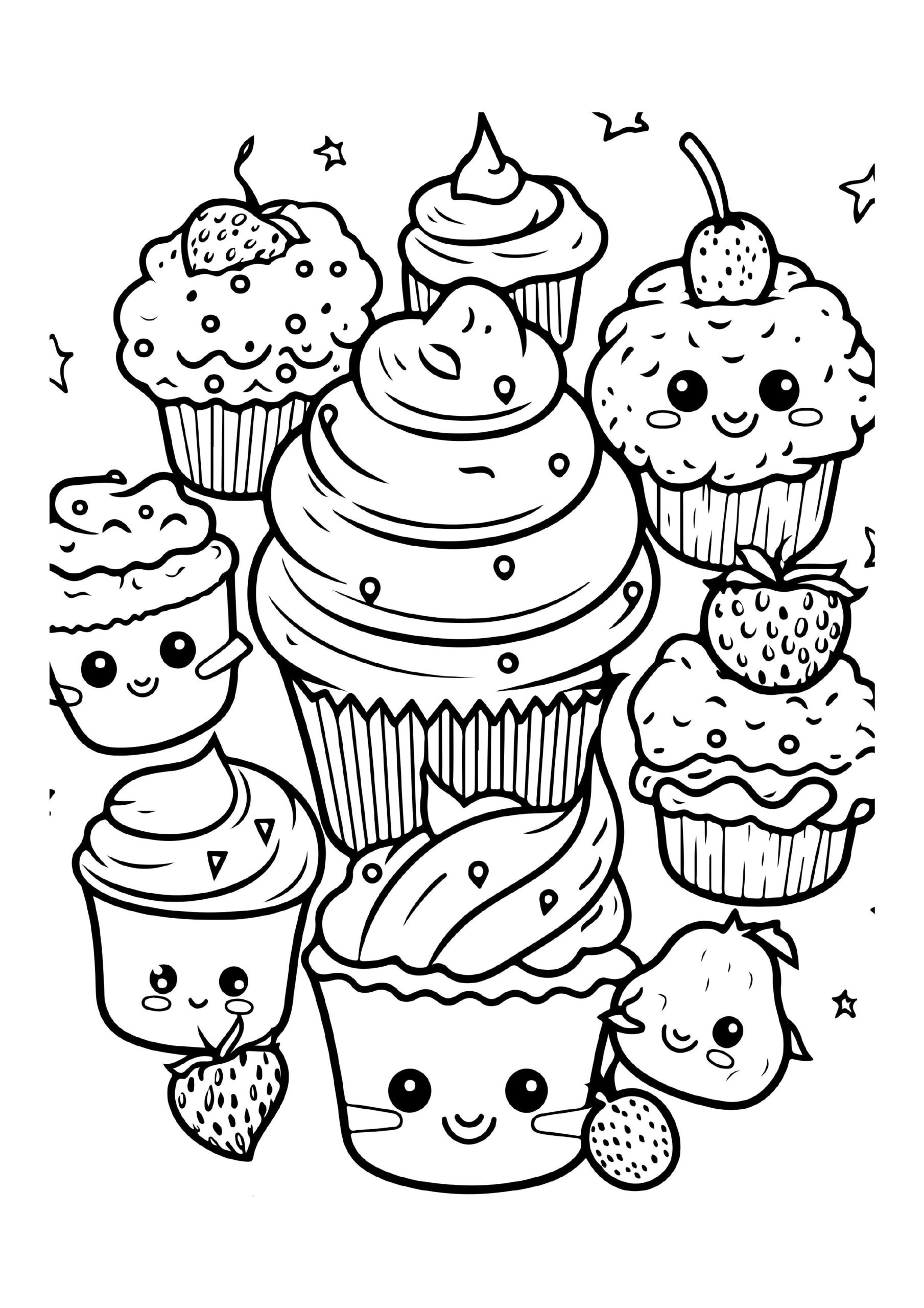 Delectable Cupcake Coloring Pages I Fun for Kids and Adults