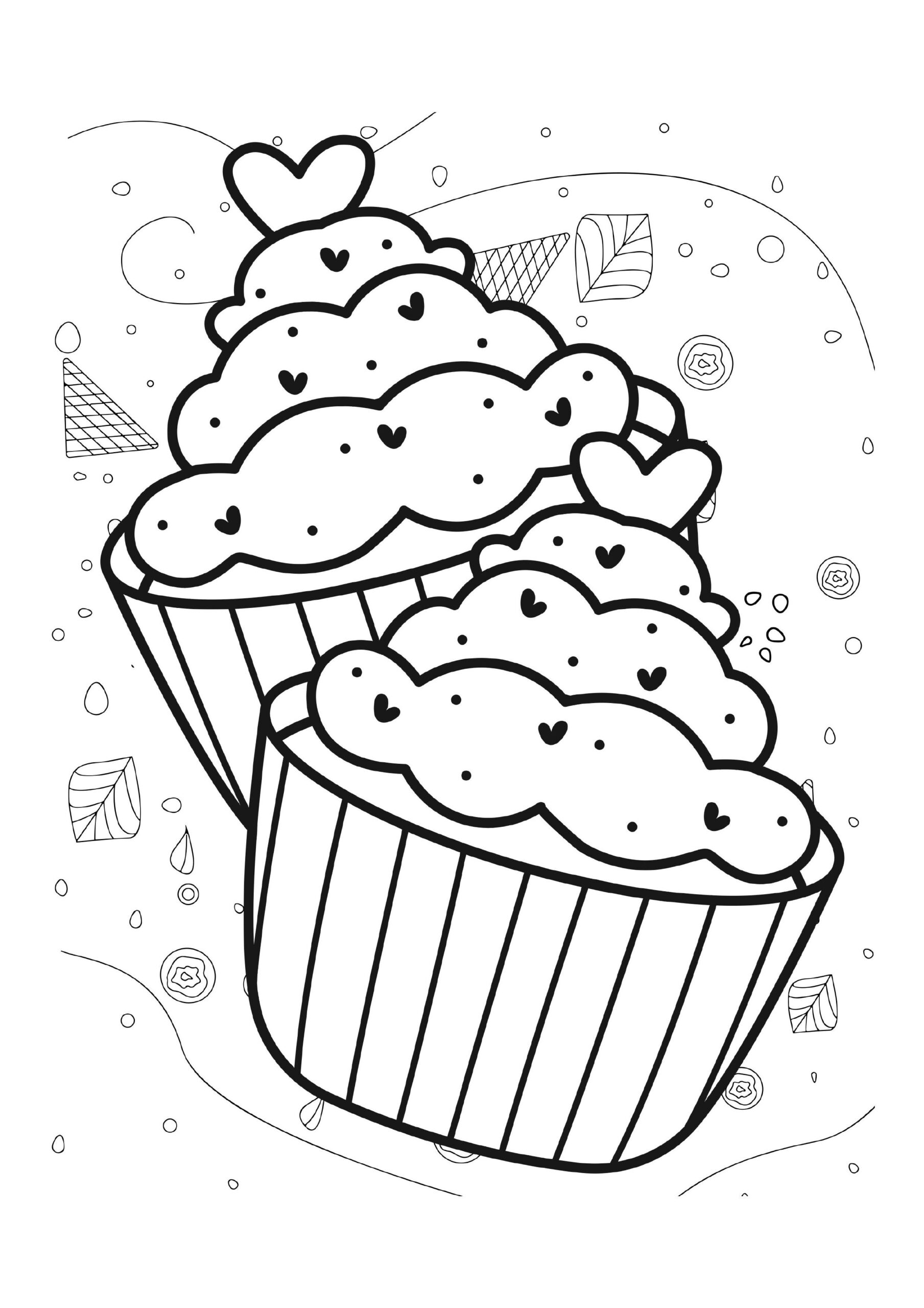 Delectable Cupcake Coloring Pages I Fun for Kids and Adults