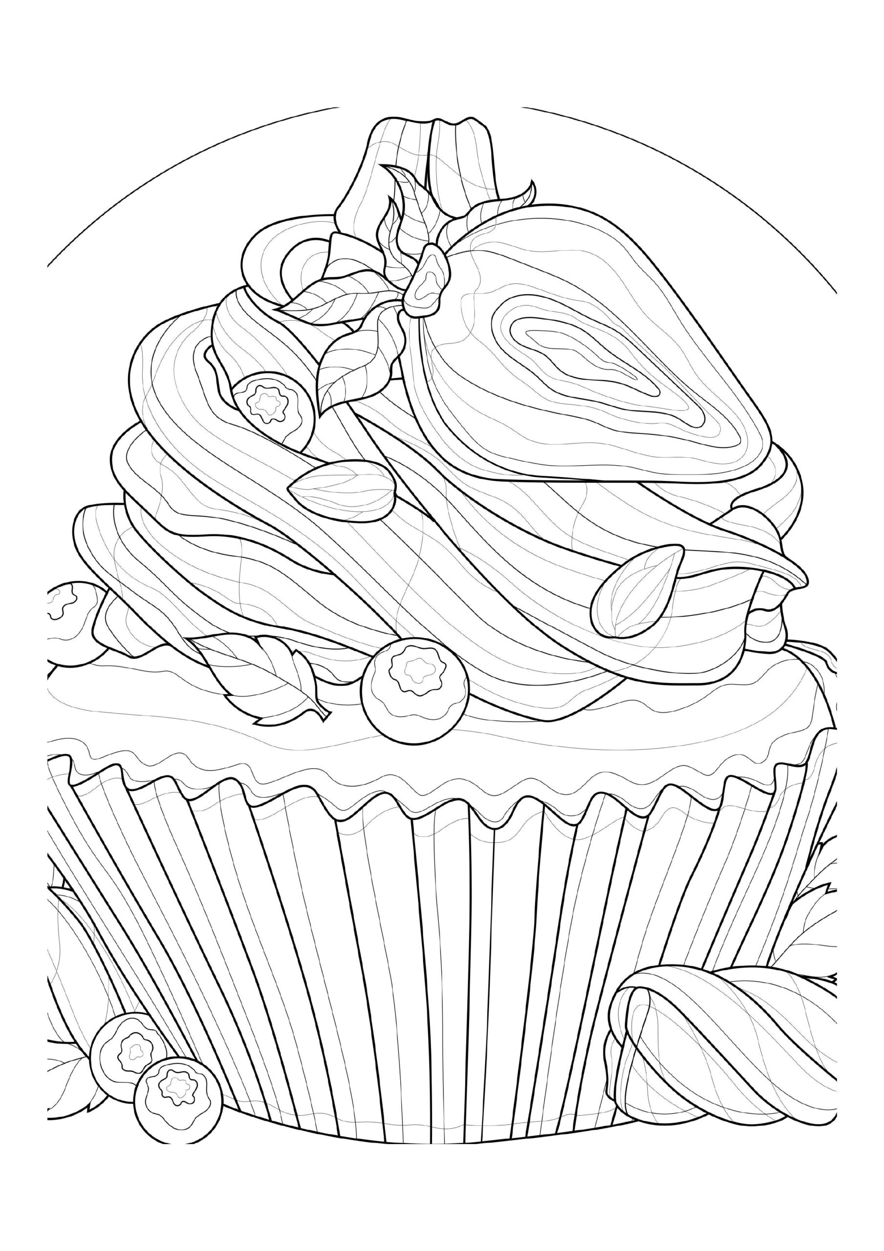 Delectable Cupcake Coloring Pages I Fun for Kids and Adults