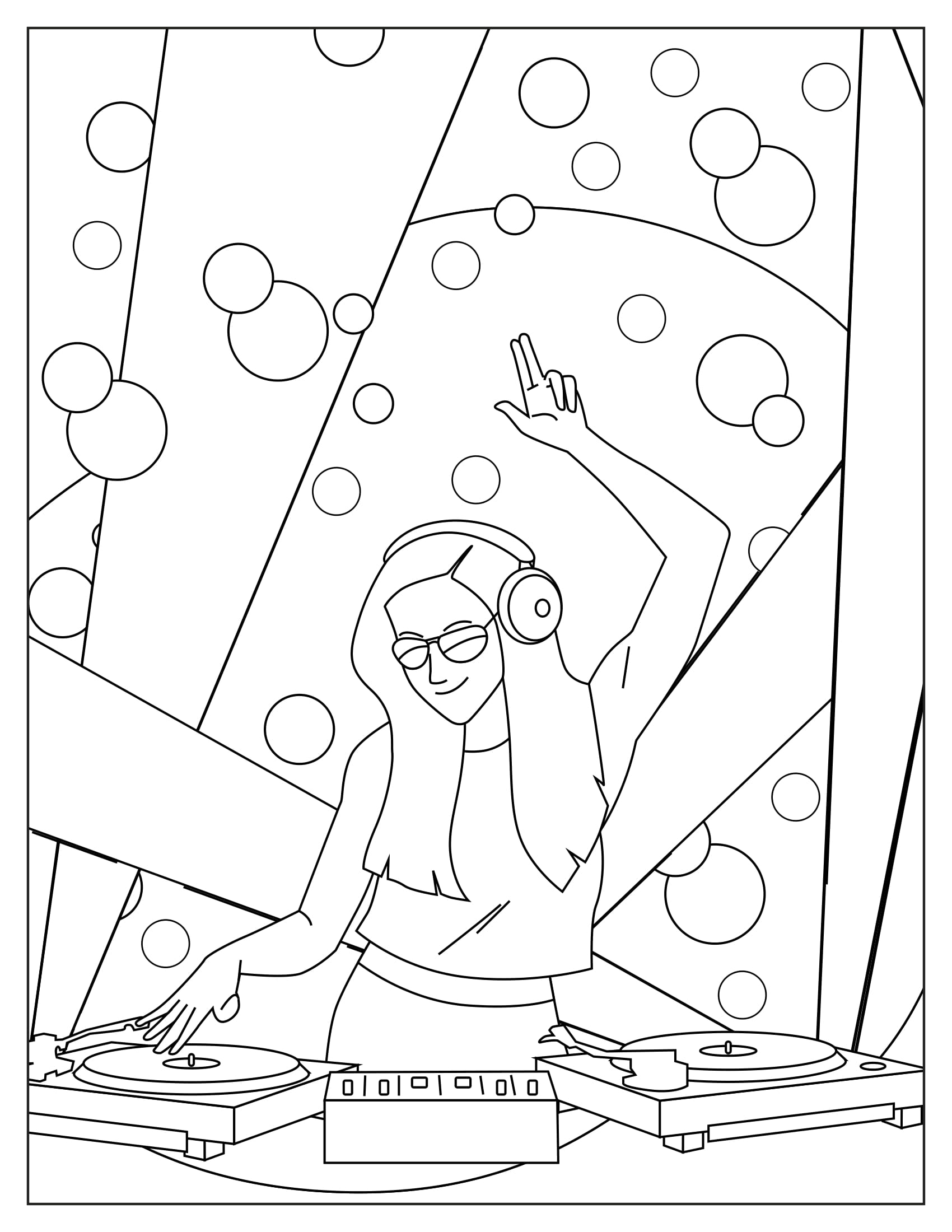 Funky 70s Coloring Pages Groovy Retro Art for All Ages