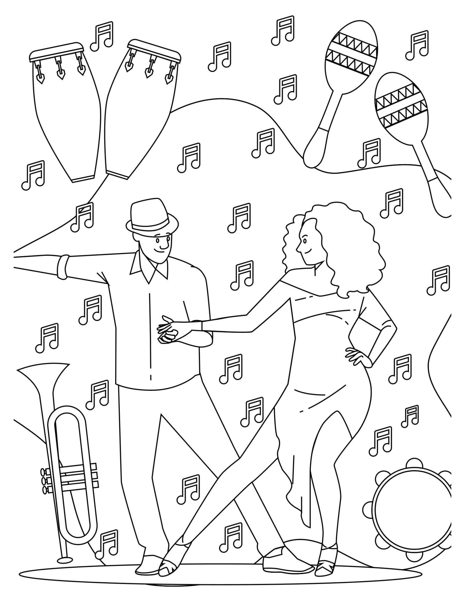 Funky 70s Coloring Pages Groovy Retro Art for All Ages