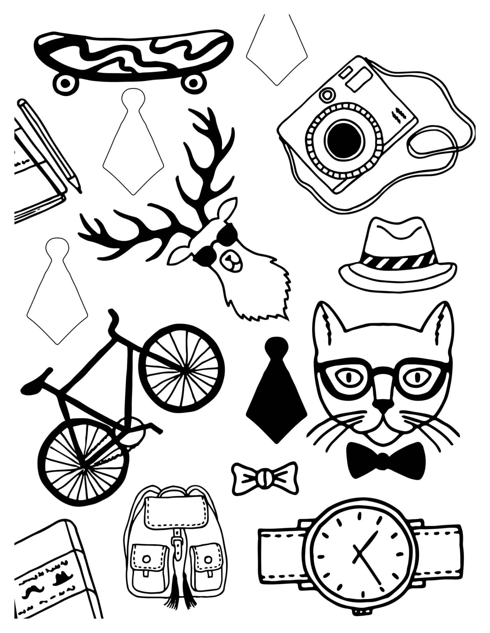 Funky 70s Coloring Pages Groovy Retro Art for All Ages