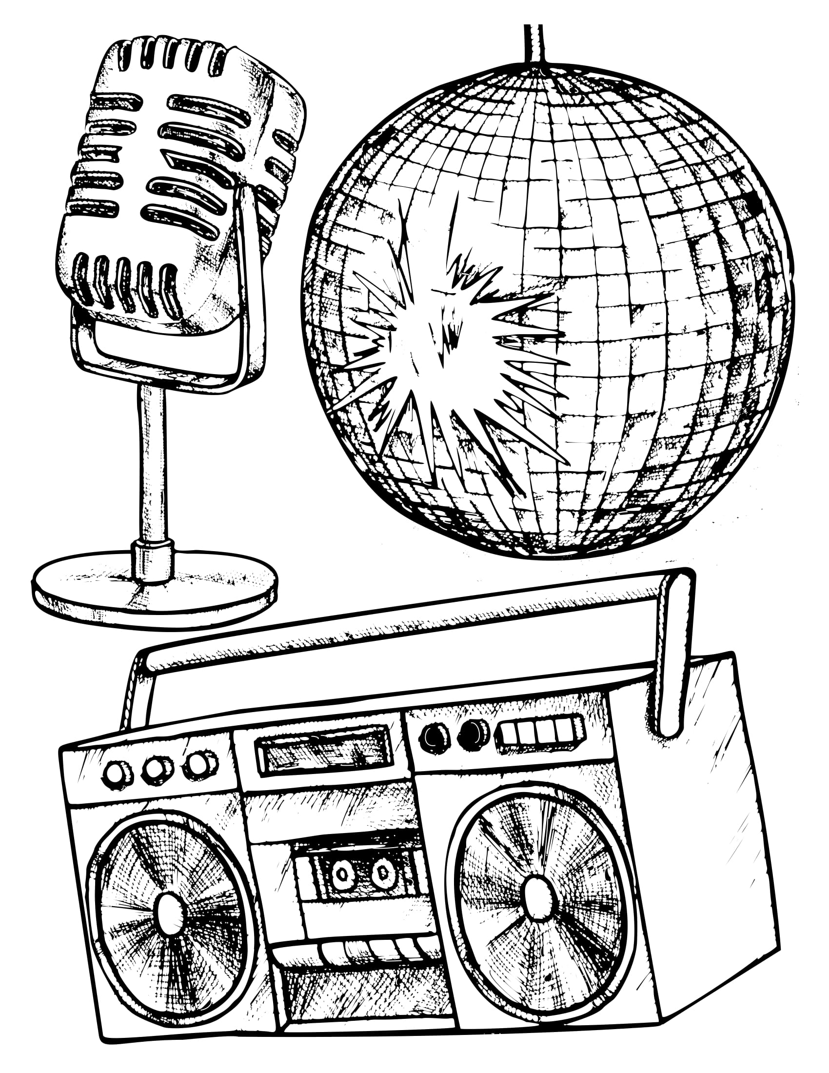 Funky 70s Coloring Pages Groovy Retro Art for All Ages