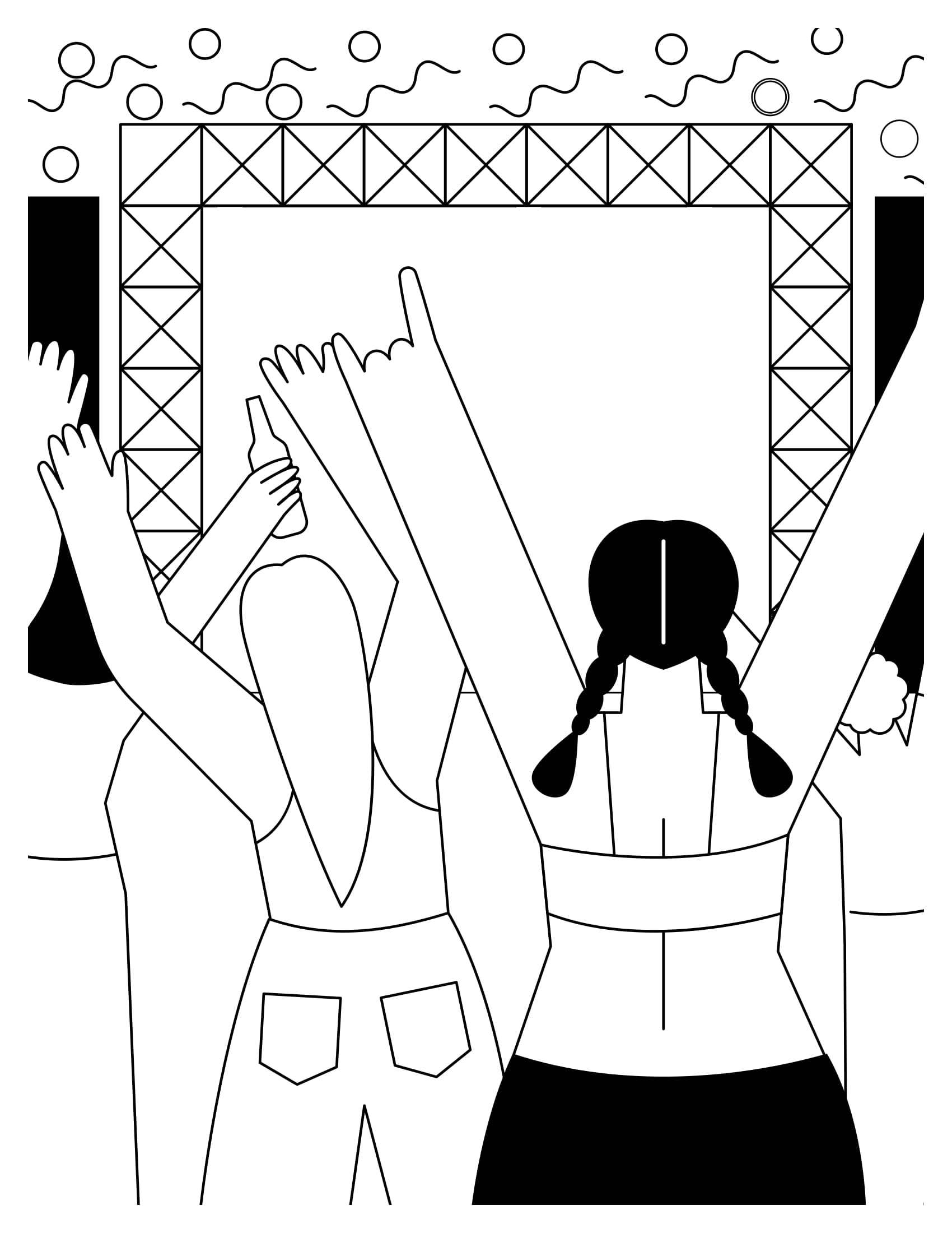 Funky 70s Coloring Pages Groovy Retro Art for All Ages