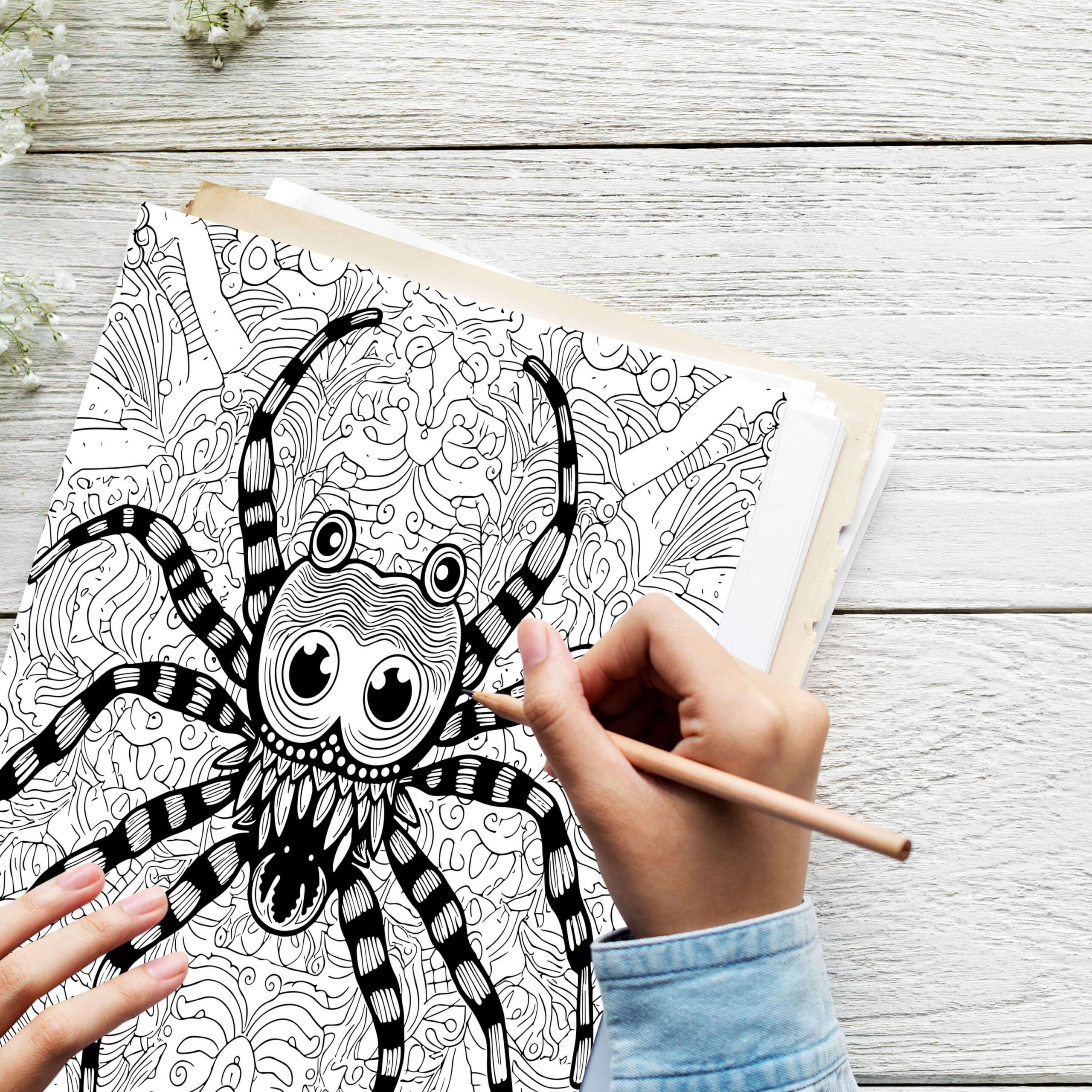 Intricate Spider Coloring Pages Detailed Designs for Creative Fun