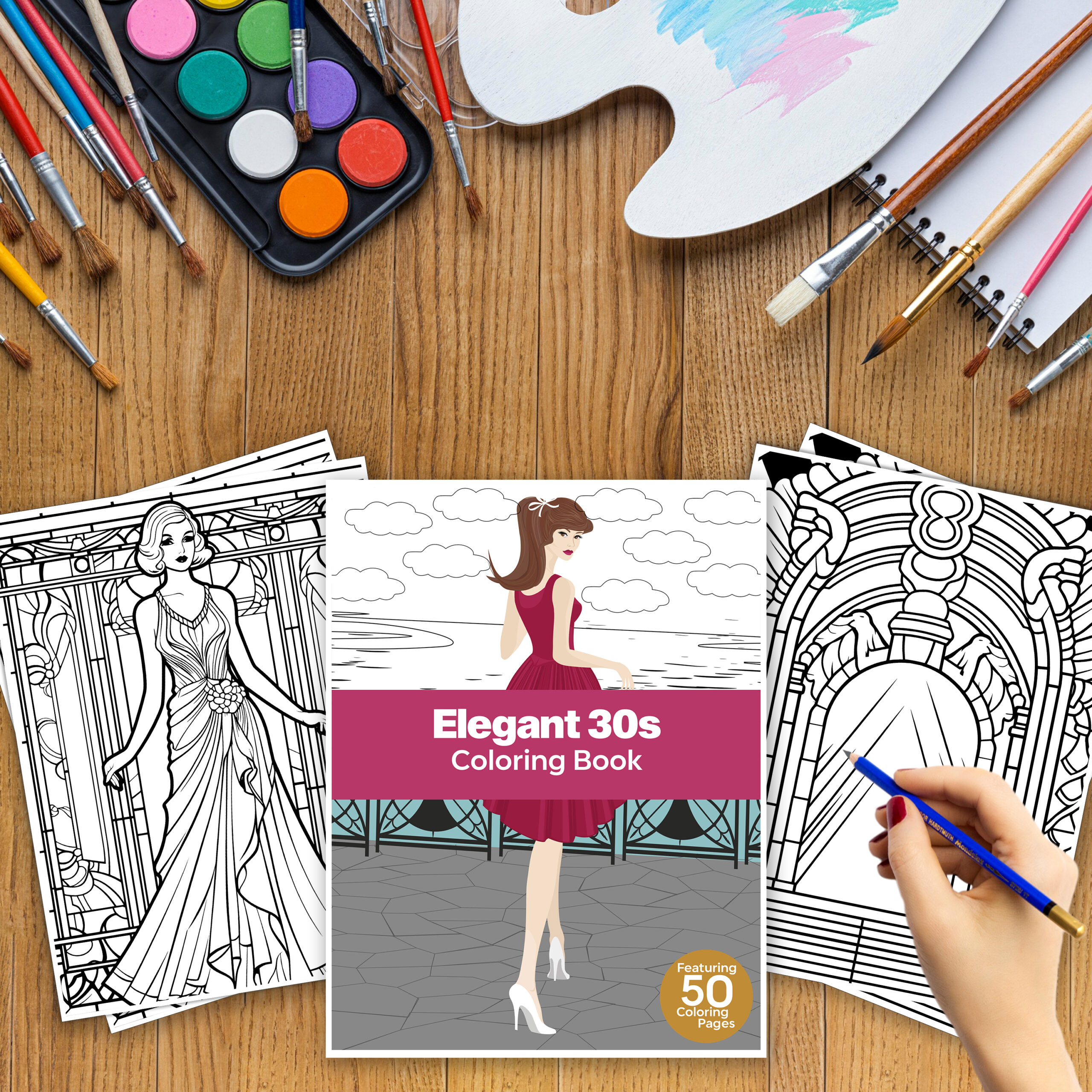 Elegant 30s Coloring Pages: Stylish And Timeless Designs