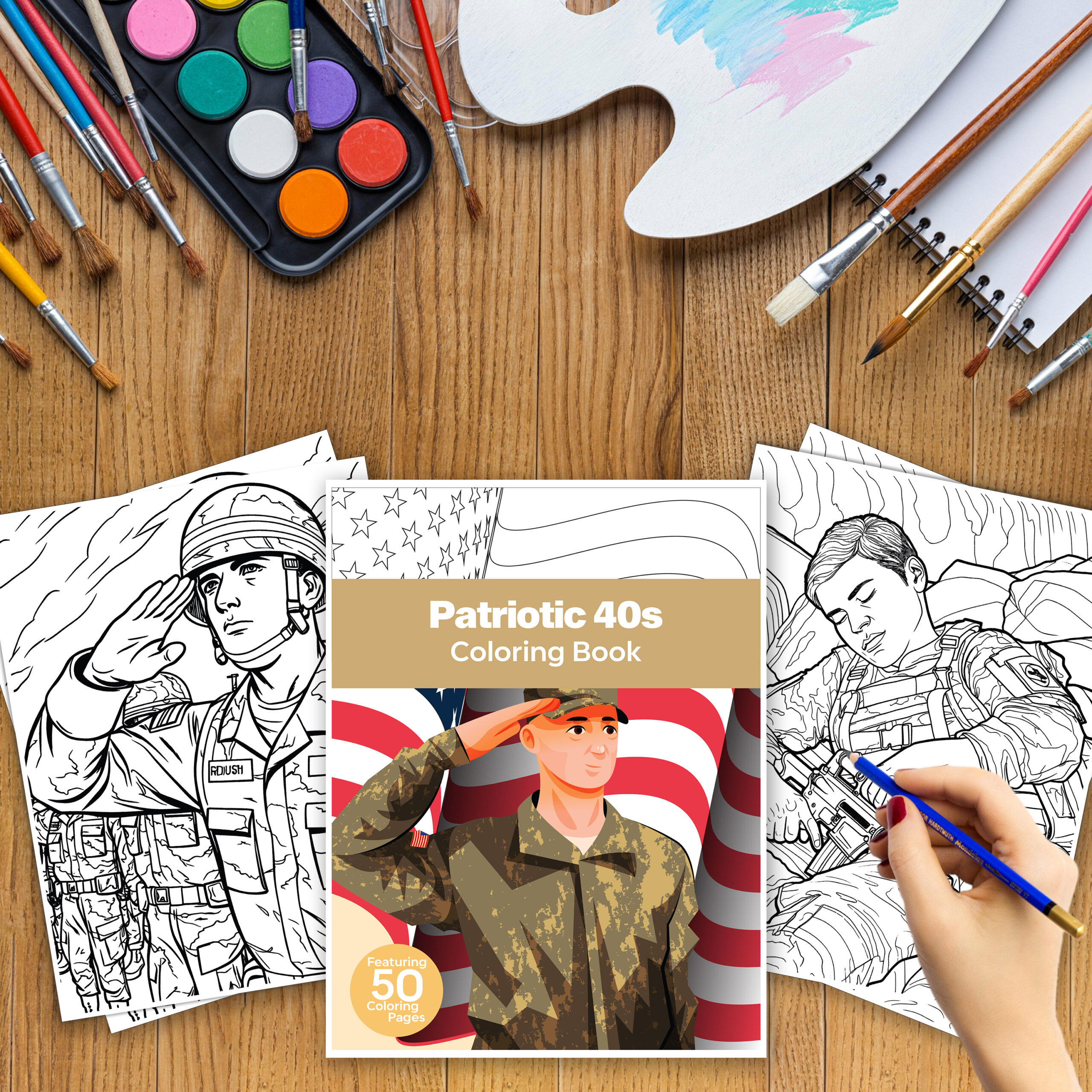Patriotic 40s Coloring Pages: Historical And Inspiring Designs