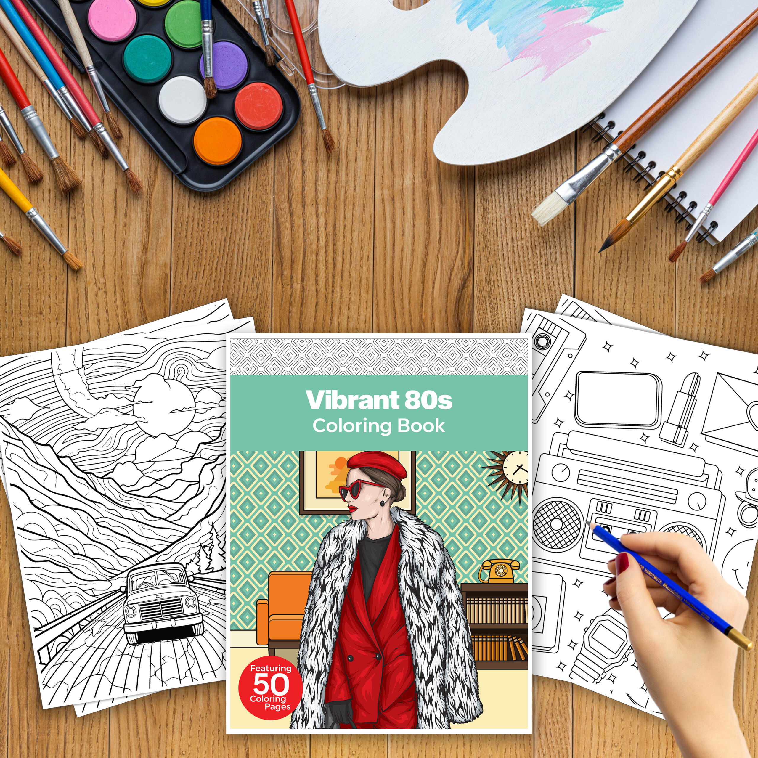 Vibrant 80s Coloring Pages: Bold And Retro Designs