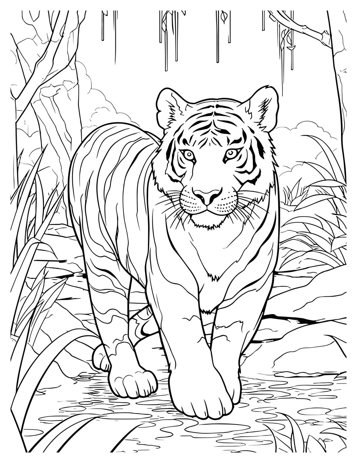 Majestic Tiger Coloring Pages Free and Fun