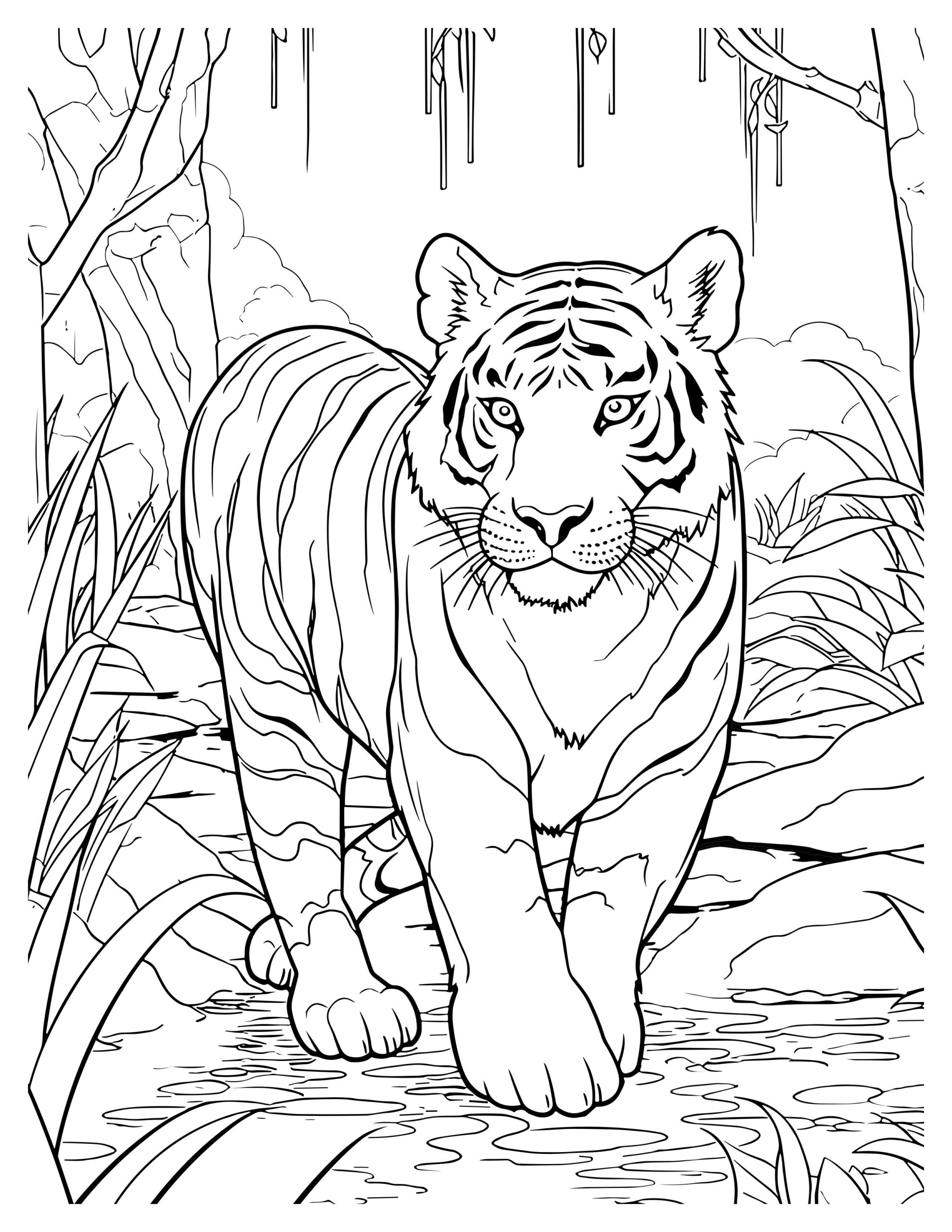 Majestic Tiger Coloring Pages Free and Fun